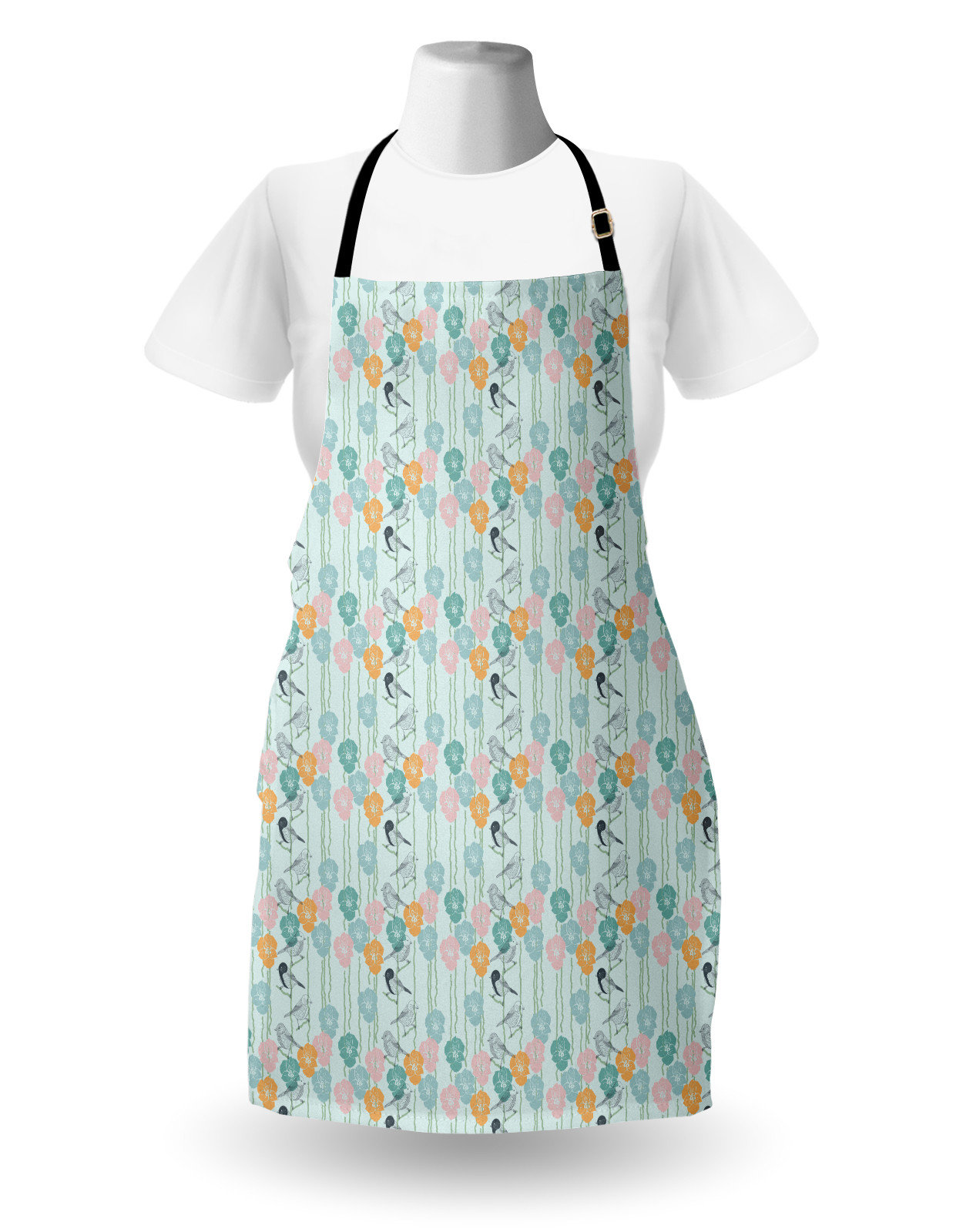 Bungalow Rose Spring Apron Unisex Flowers and Birds Nostalgia Adult ...