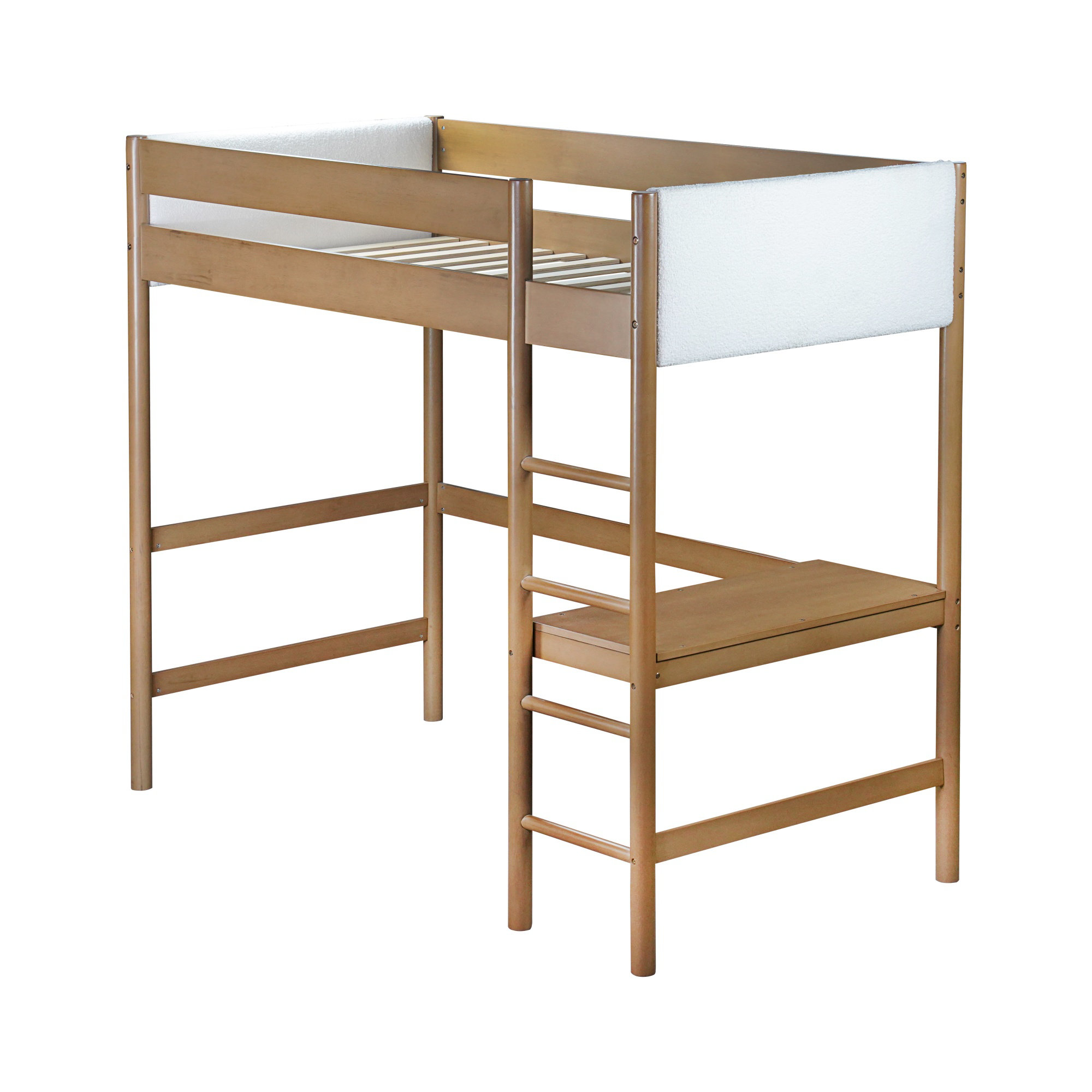 Red Barrel Studio Twin Size Loft Bed With Desk, Upholstered Loft Bed ...