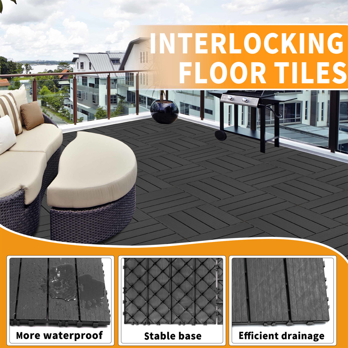 Best Robe Ever DIY Interlocking Deck Tiles Set of 44 – 12"x12" All ...