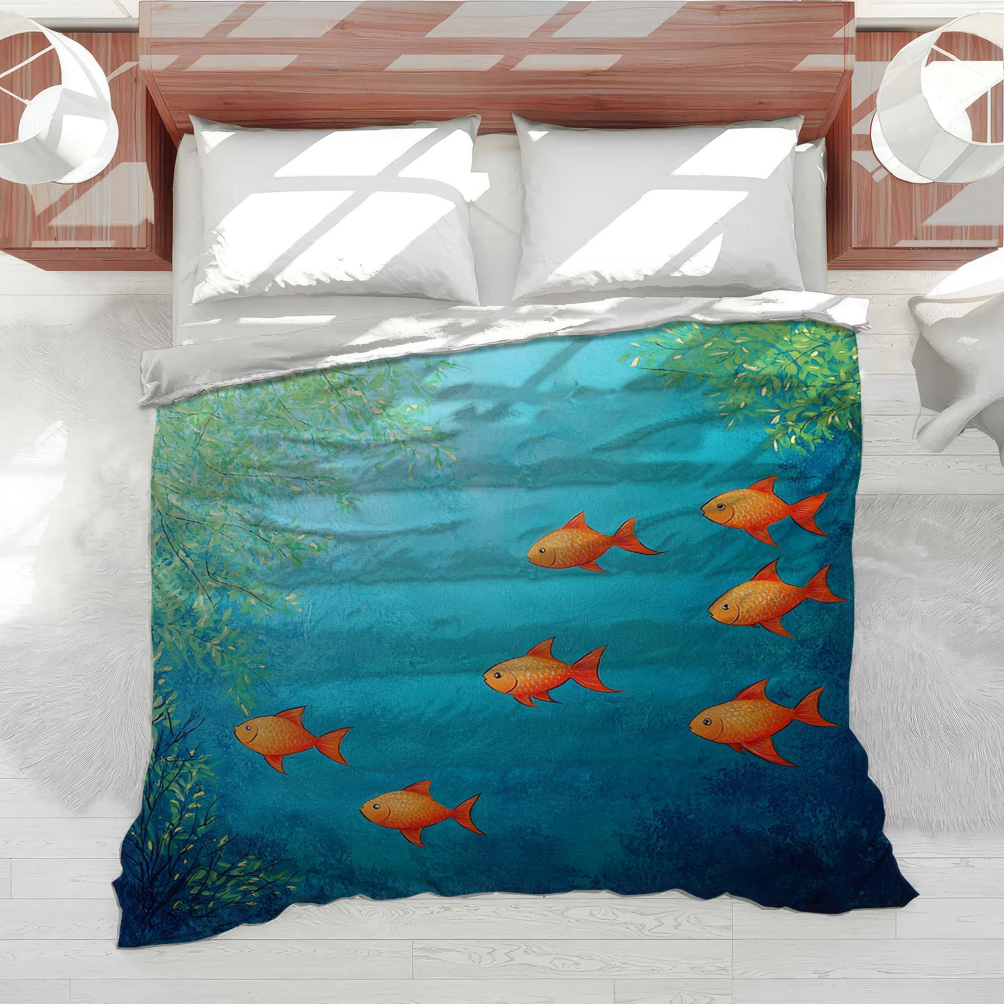 VisionDecor Fish Bedding Marine Comforter Transitional | Wayfair