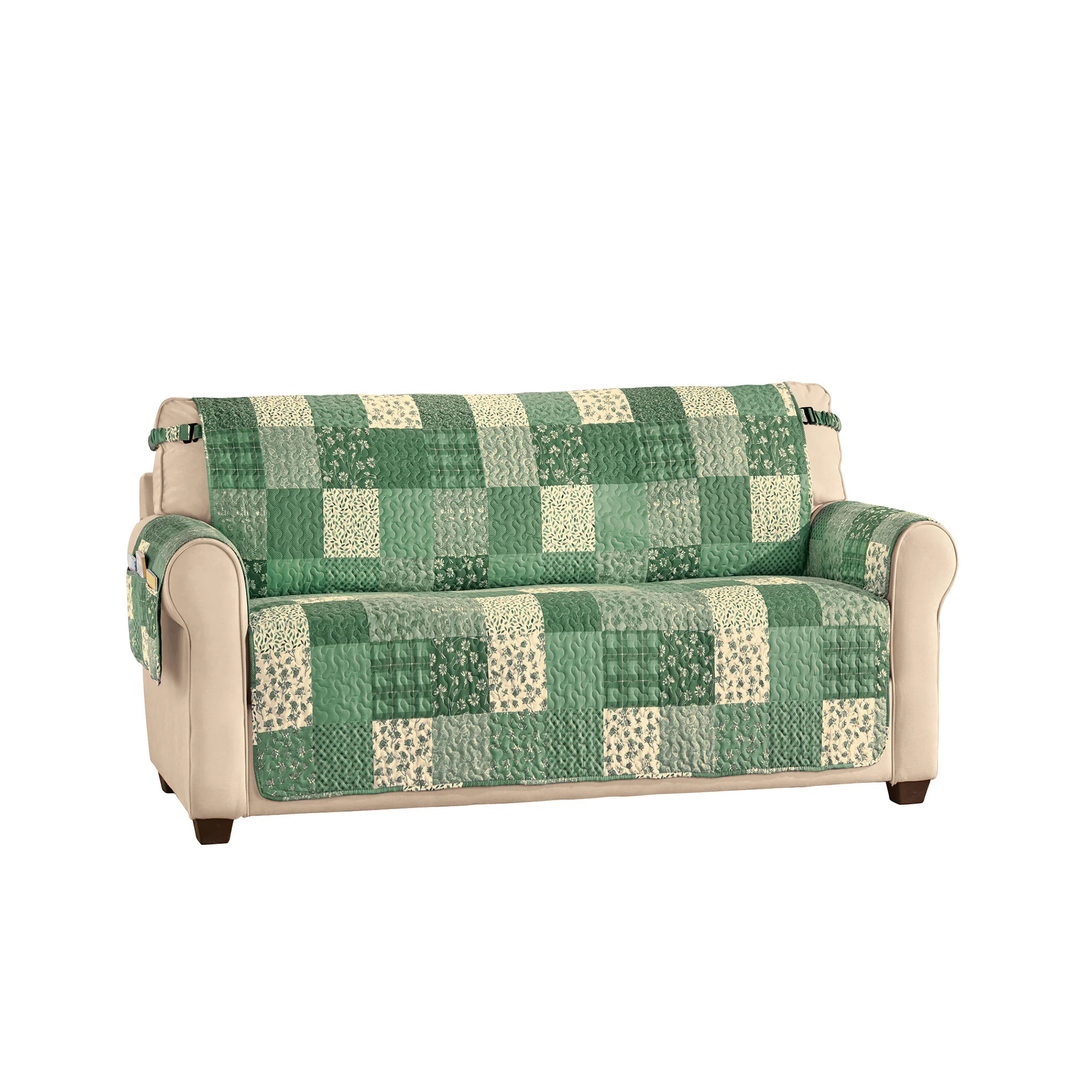 August Grove® Classic Patchwork Furniture Protector with Armrest Pocket ...