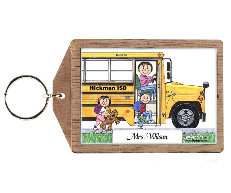 Printed Perfection Personalized School Bus Driver - Female Key Chain ...