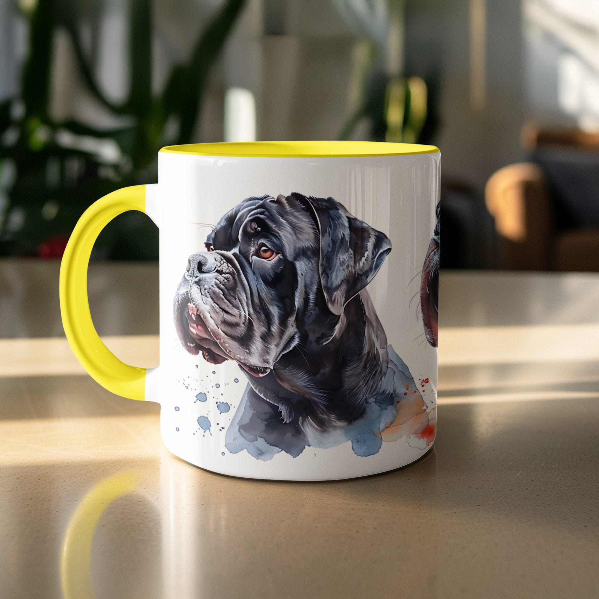 East Urban Home Set of 4 – 11oz Watercolour Terrier Dog Design Coffee ...
