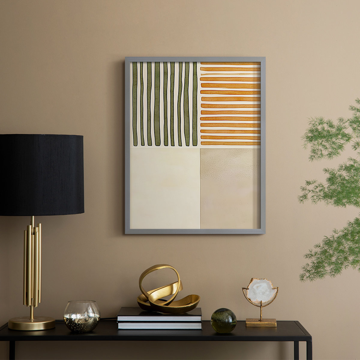 Wrought Studio™ Abstract CXV Framed Print - Ready To Hang - Made in USA ...