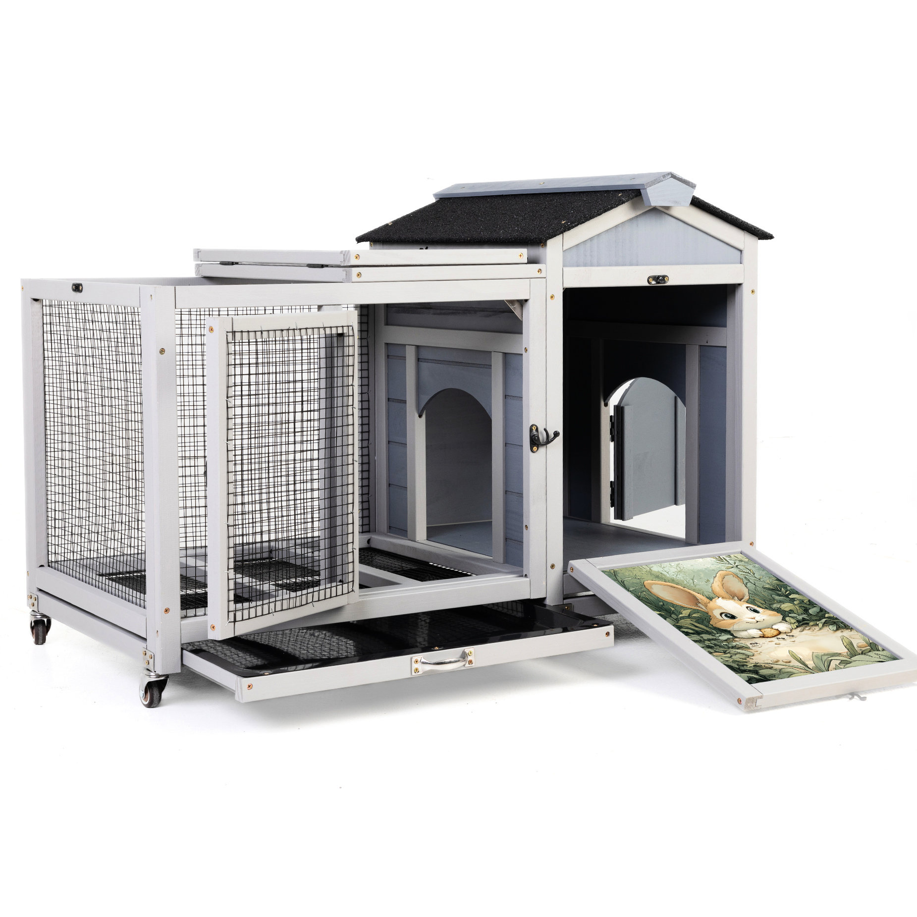 August Grove® Rabbit House With Protective Mesh Floor, Waterproof ...