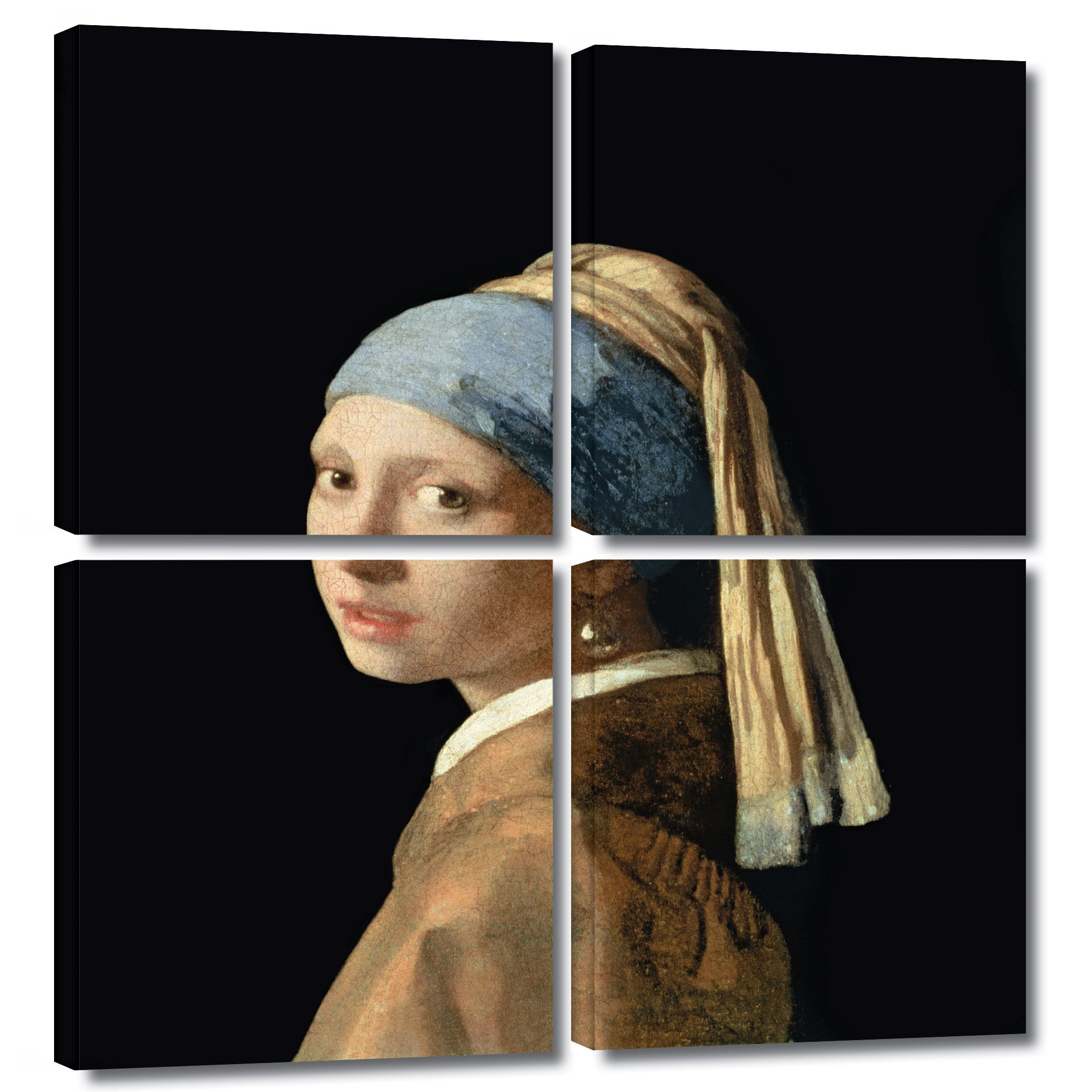 ArtWall 'Girl with a Pearl Earring' by Johannes Vermeer 4 Piece ...