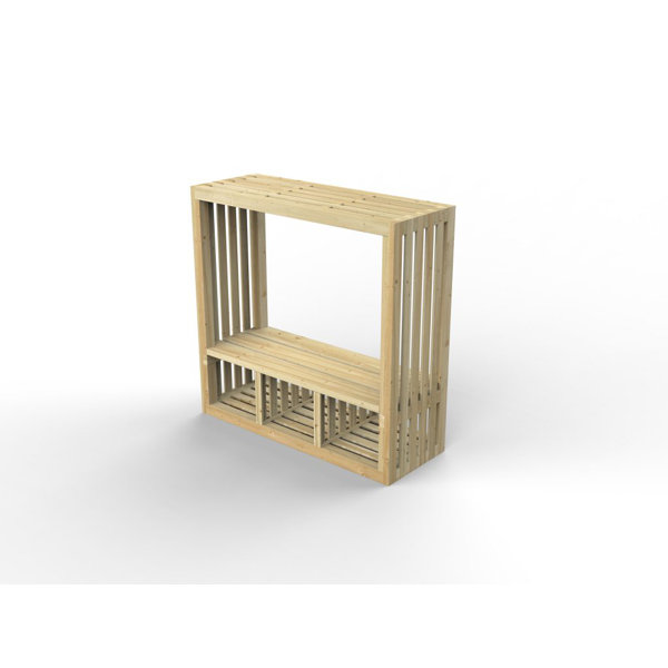 Forest Garden 184.5cm W x 68cm D Wood Arbour in Natural Colour ...