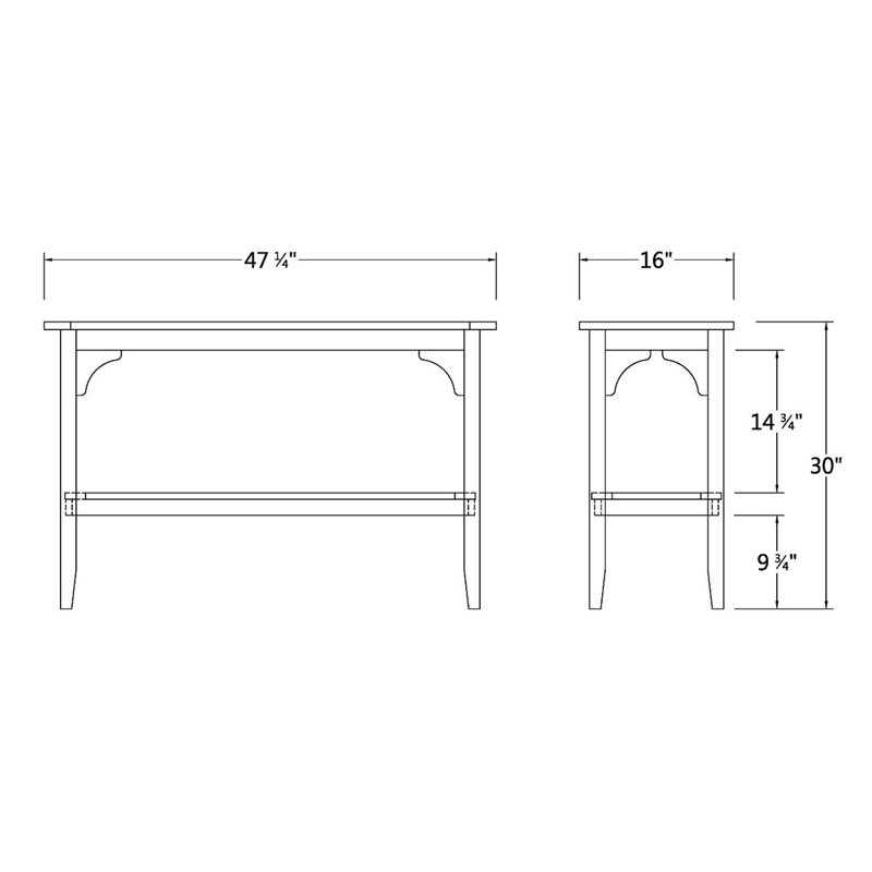 Rosecliff Heights Rech Rectangular 16'' L x 47.25'' W Outdoor Buffet ...