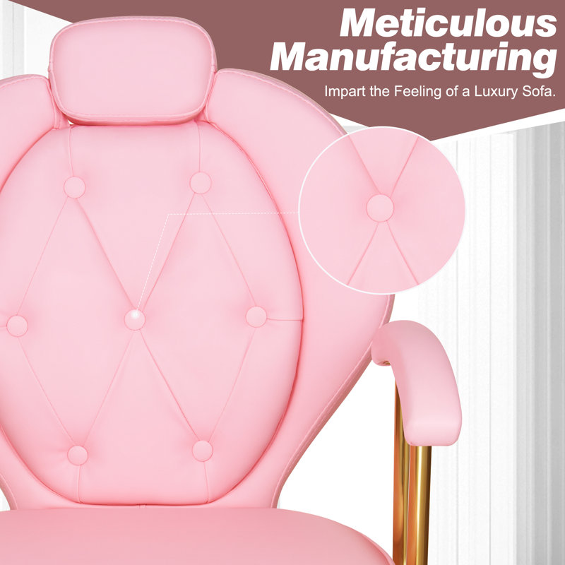 Inbox Zero Faux Leather Reclining Salon Chair & Reviews | Wayfair