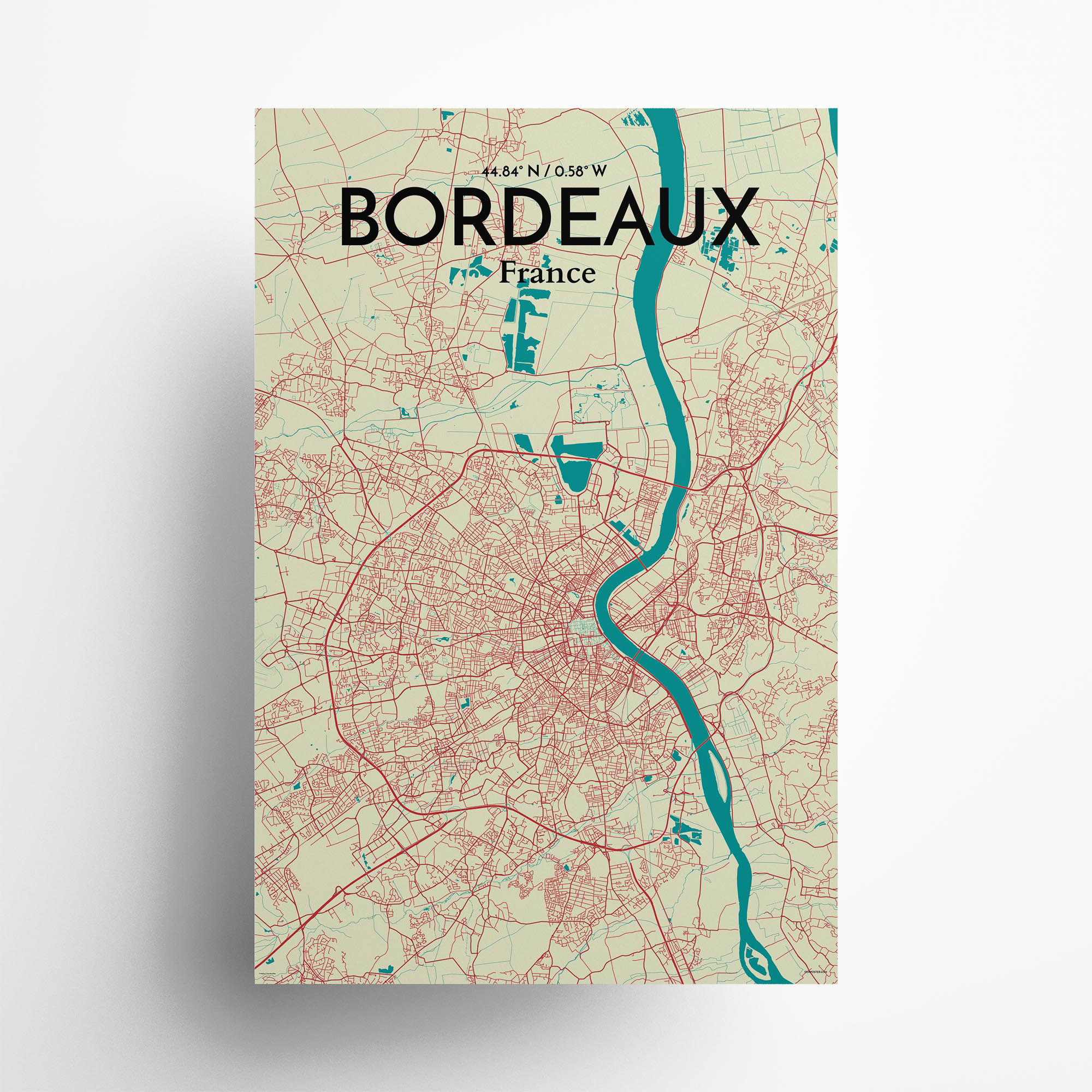 17 Stories Bordeaux France City Map - Unframed Graphic Art Set | Wayfair