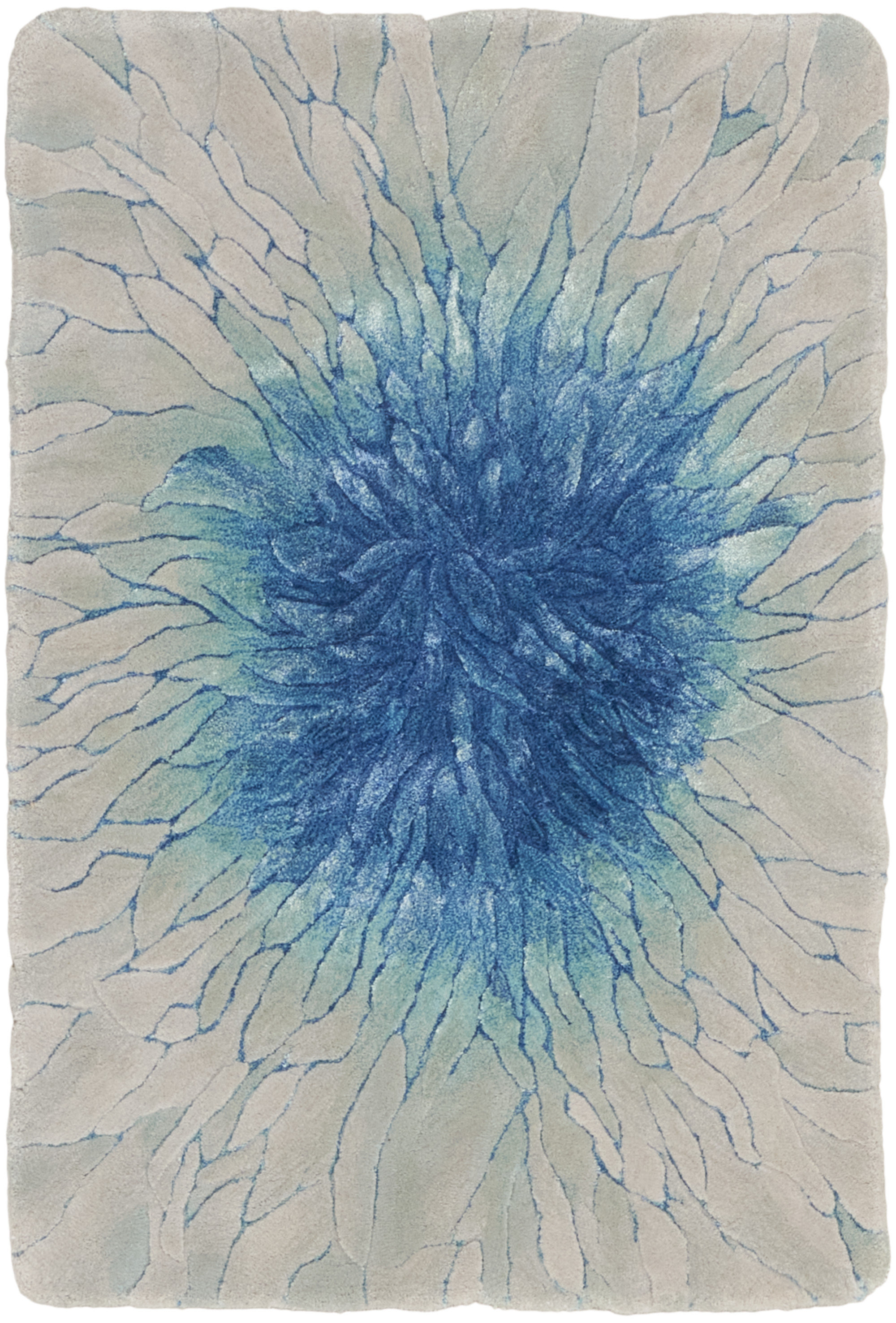 Everly Quinn Prismatic Blue Modern Indoor Rug | Wayfair