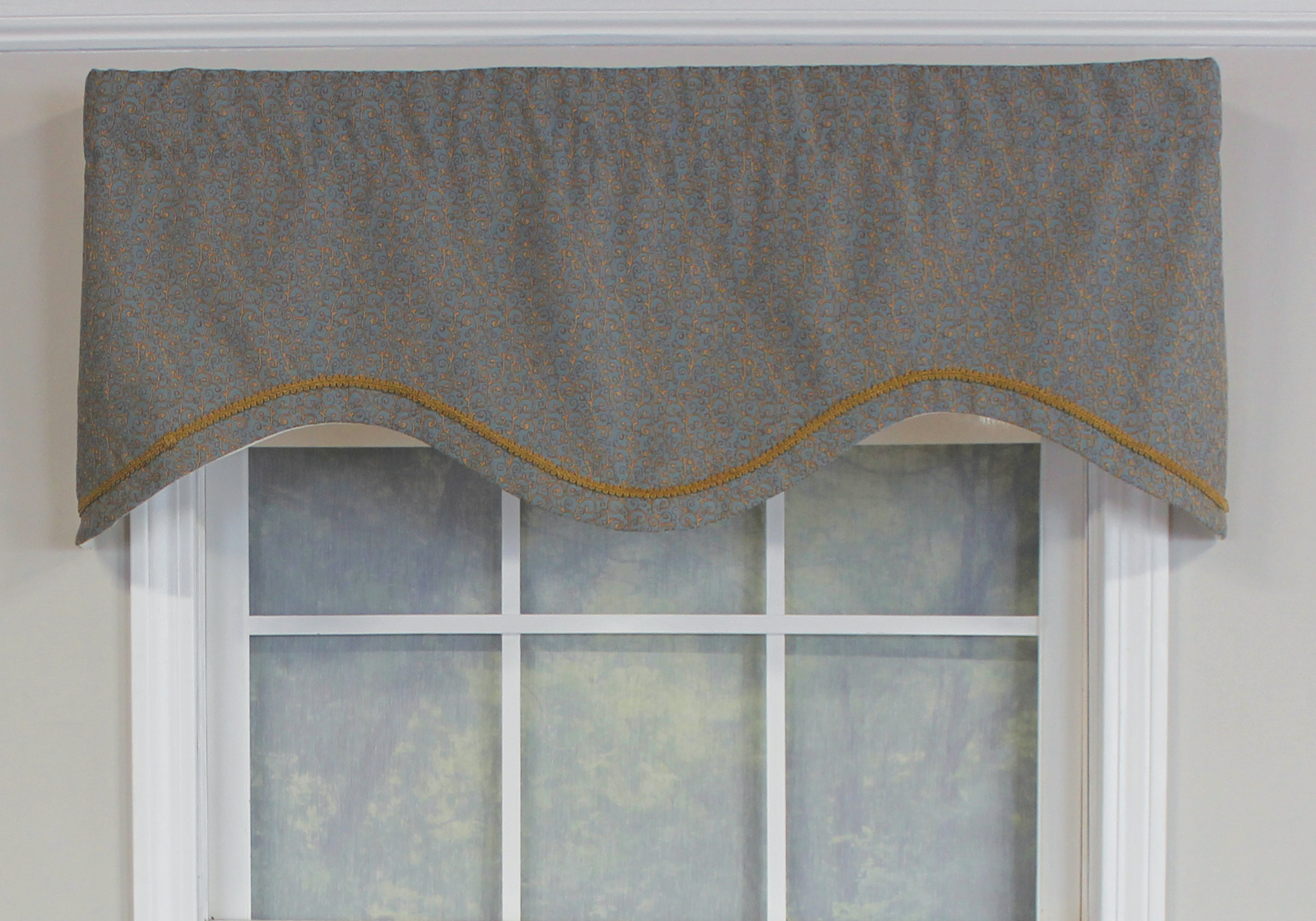 RLF Home Bluebell Blue Cornice Valance | Wayfair