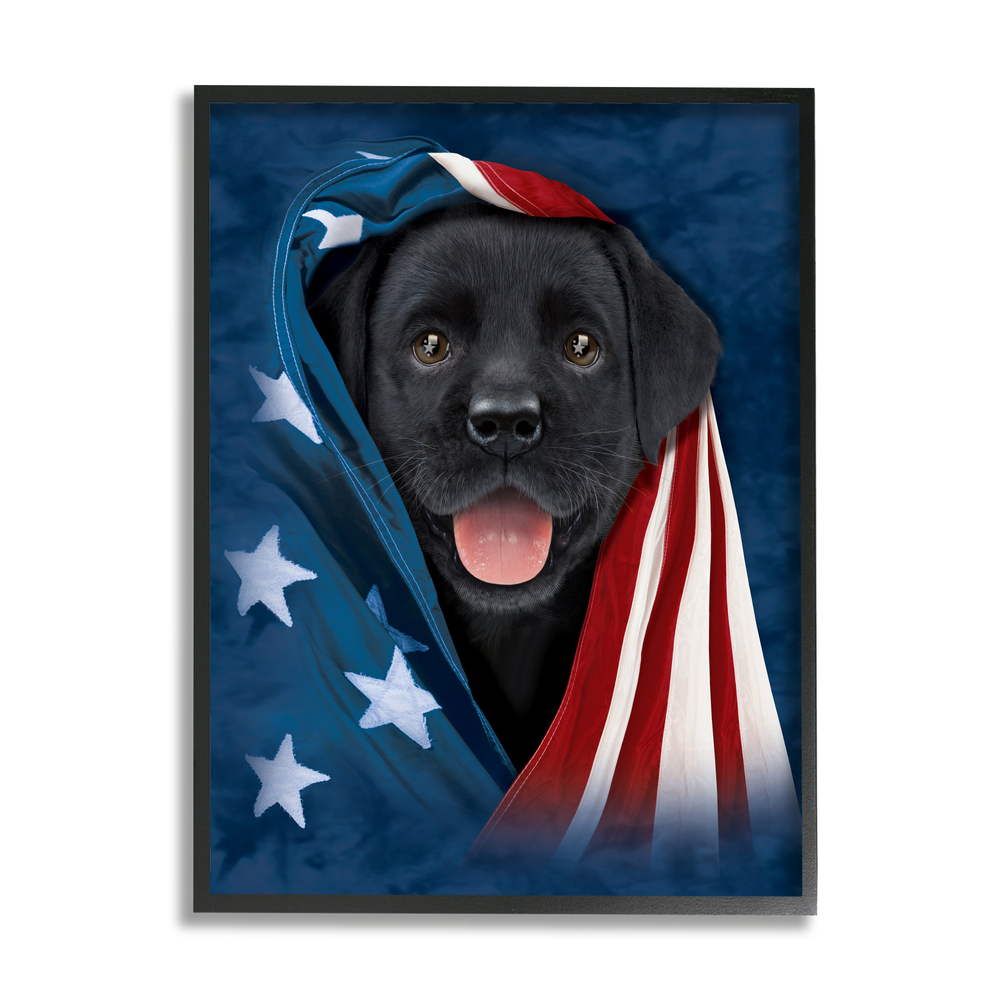 Stupell Industries Labrador & American Flag by Vincent Hie - Wayfair Canada