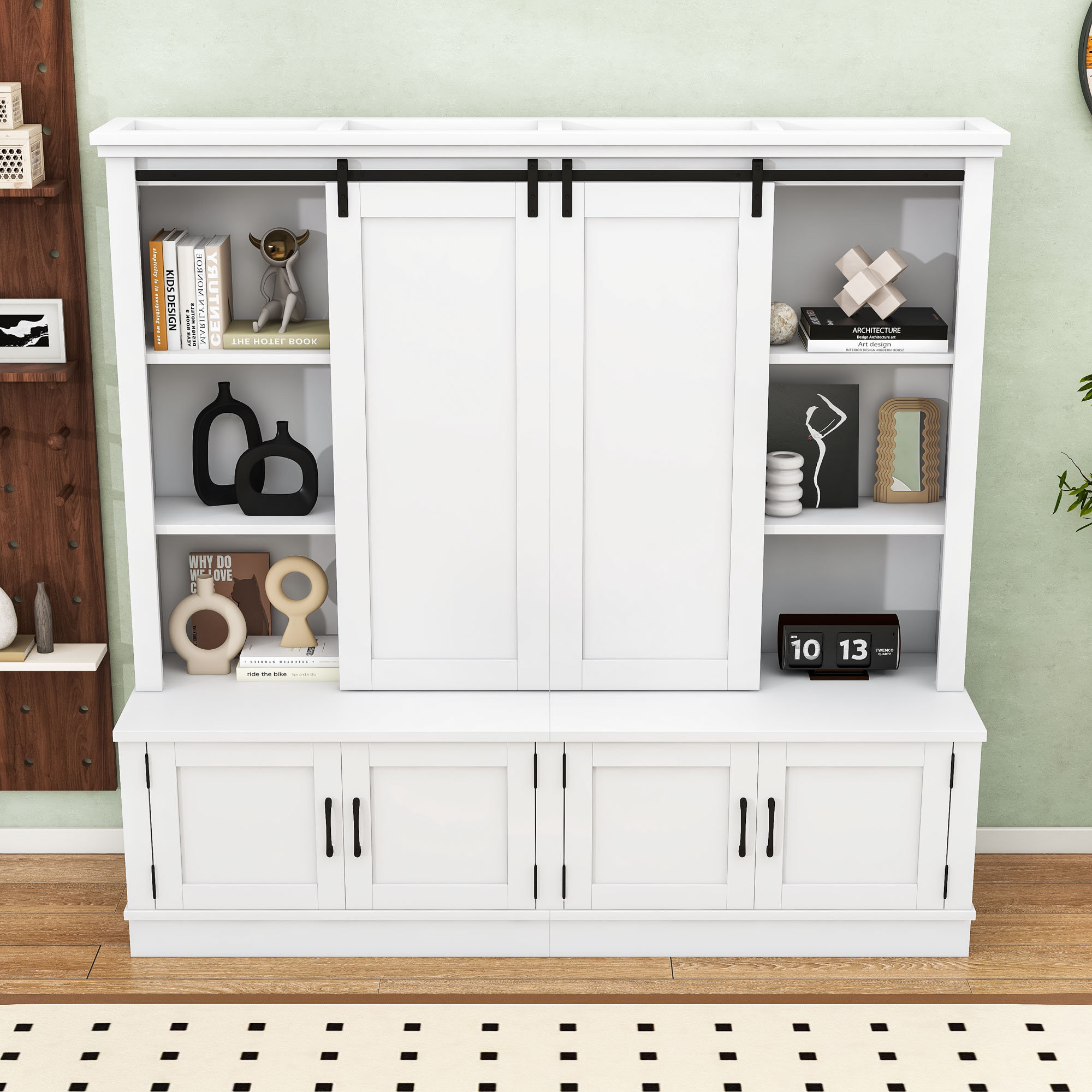 Red Barrel Studio Large Capacity Entryway Organizer with Sliding Tracks ...