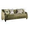 Benjara Syna Sofa And Loveseat Set, Bench Style Seat, Green Tufted ...