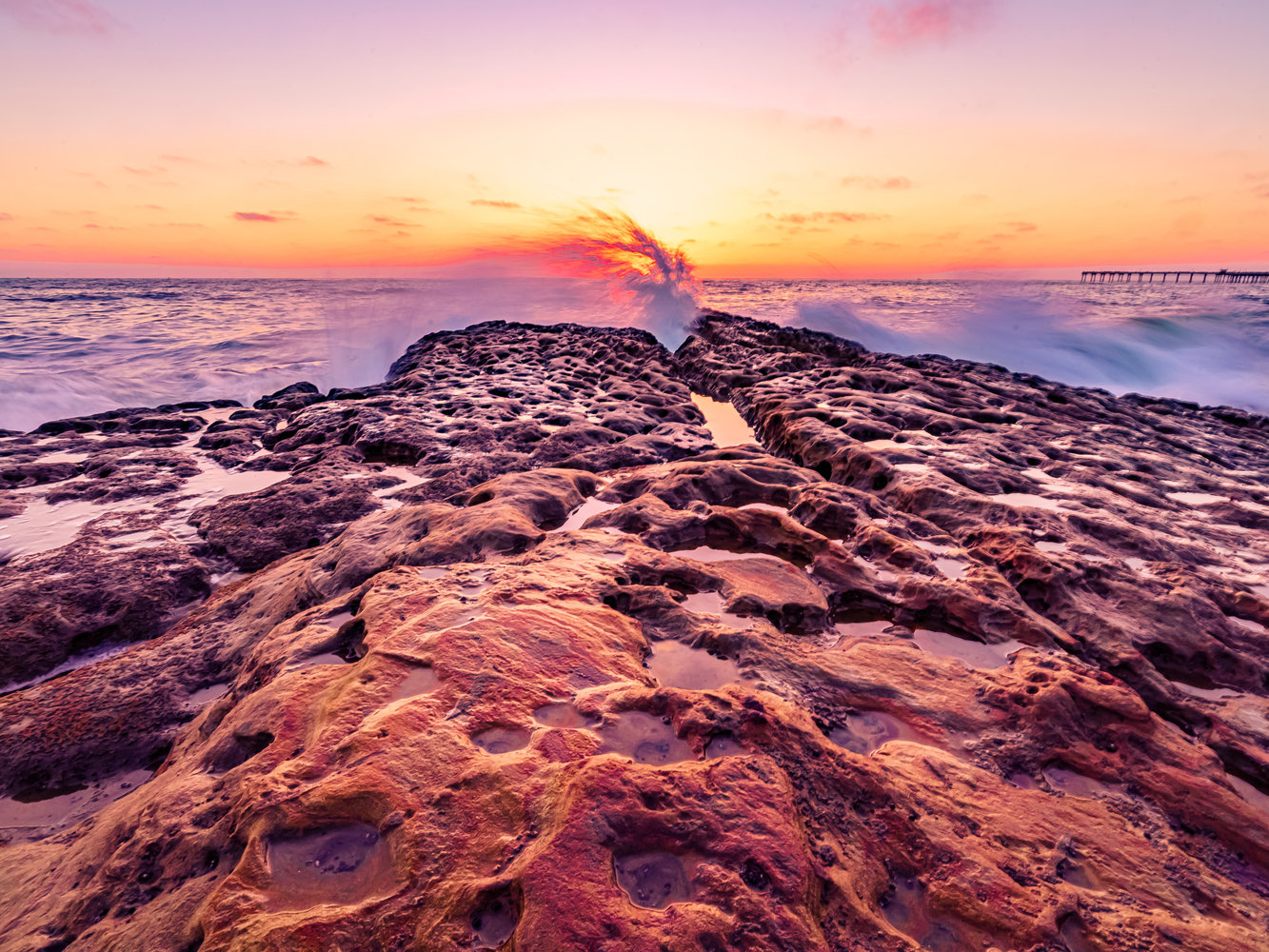 Made & Curated Rocky Sunset in Ocean Beach San Diego by Brian Mc Clean ...