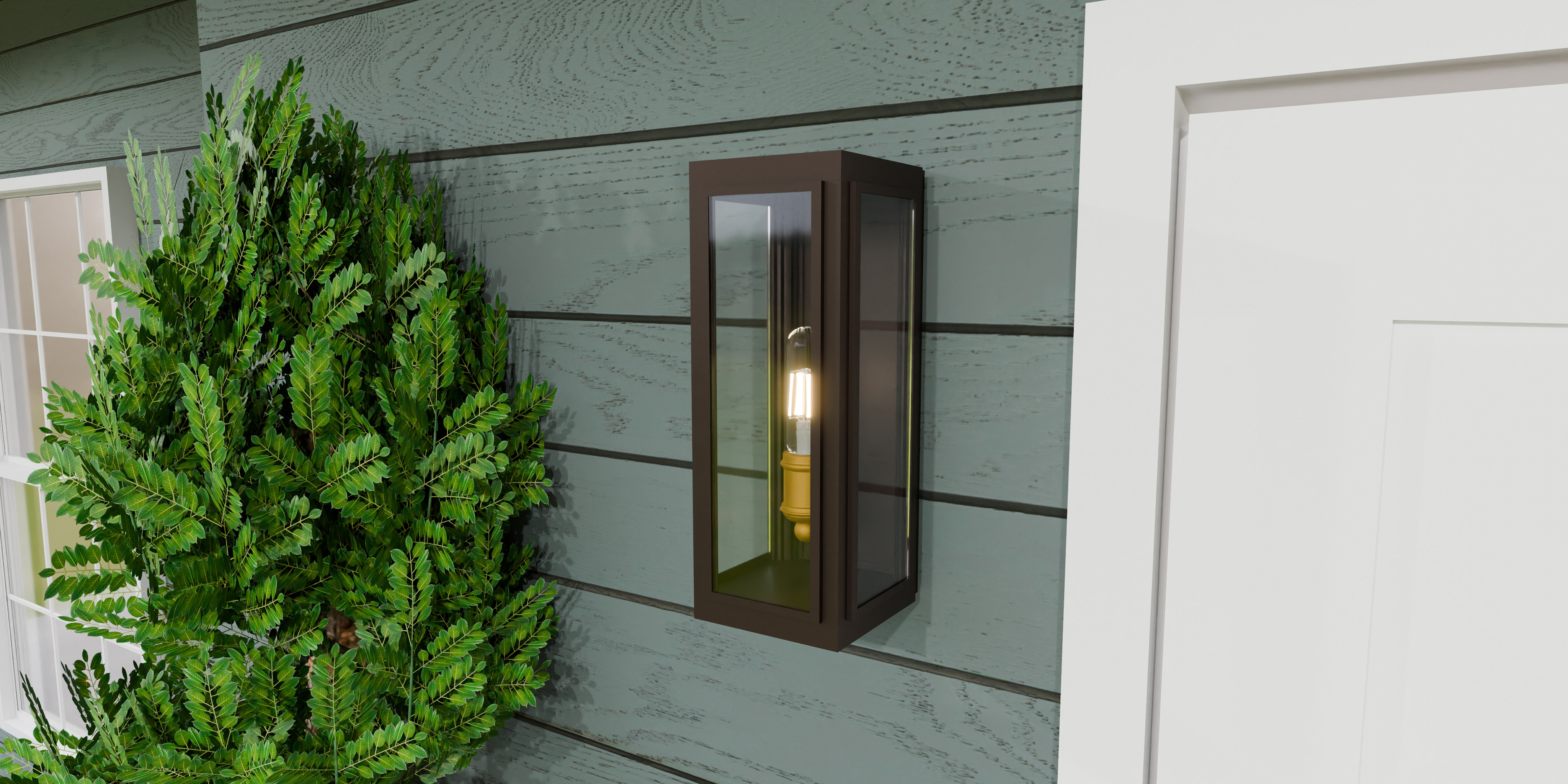17 Stories Manushe 1-Light Western Bronze Outdoor Wall Lantern ...