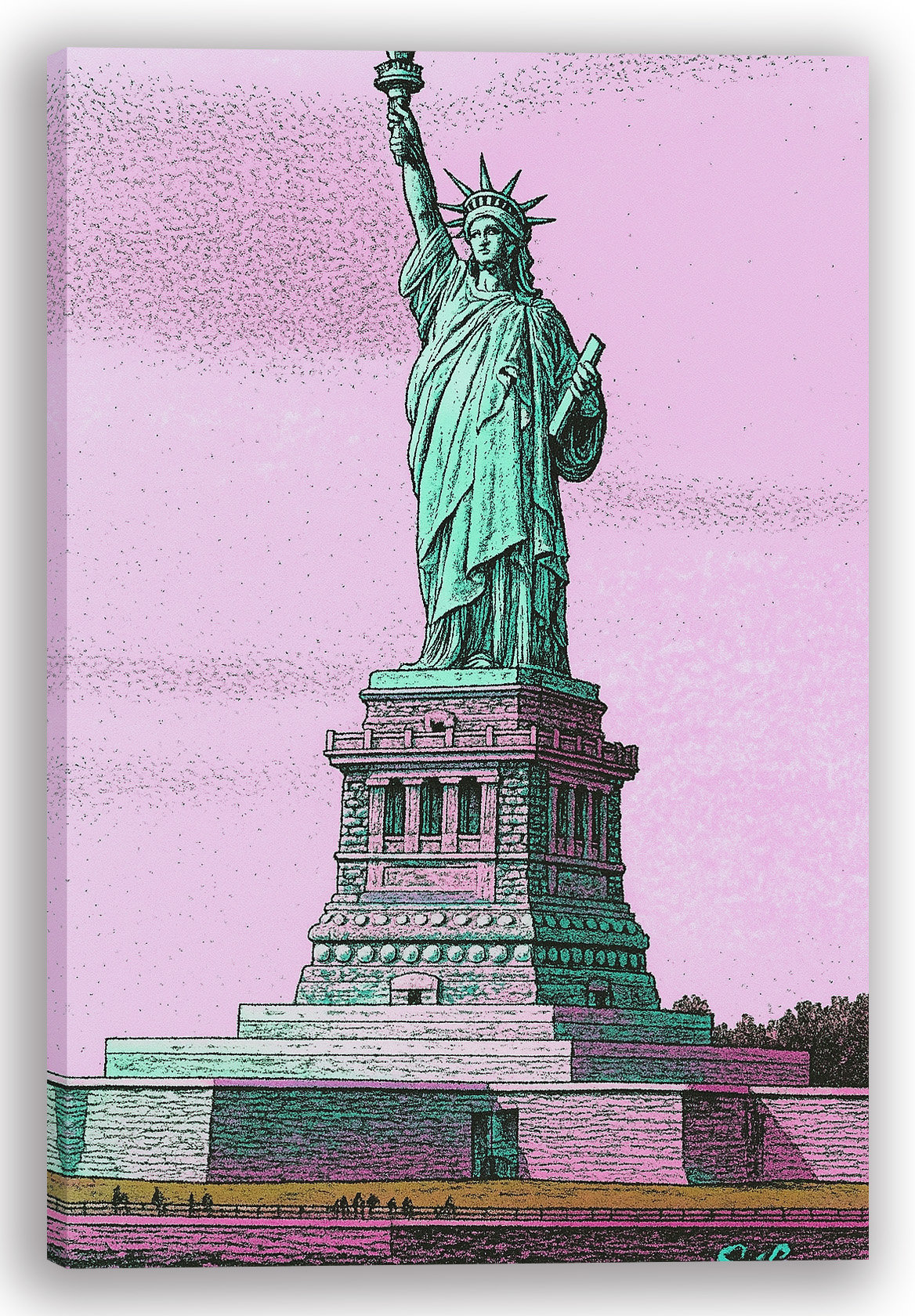 Alcott Hill® Liberty in Bloom – Pop Art Statue of Liberty Canvas Wall ...