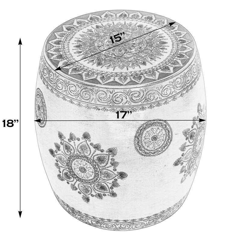 Bungalow Rose Beda 17" W Round Iron Drum Side Table | Wayfair