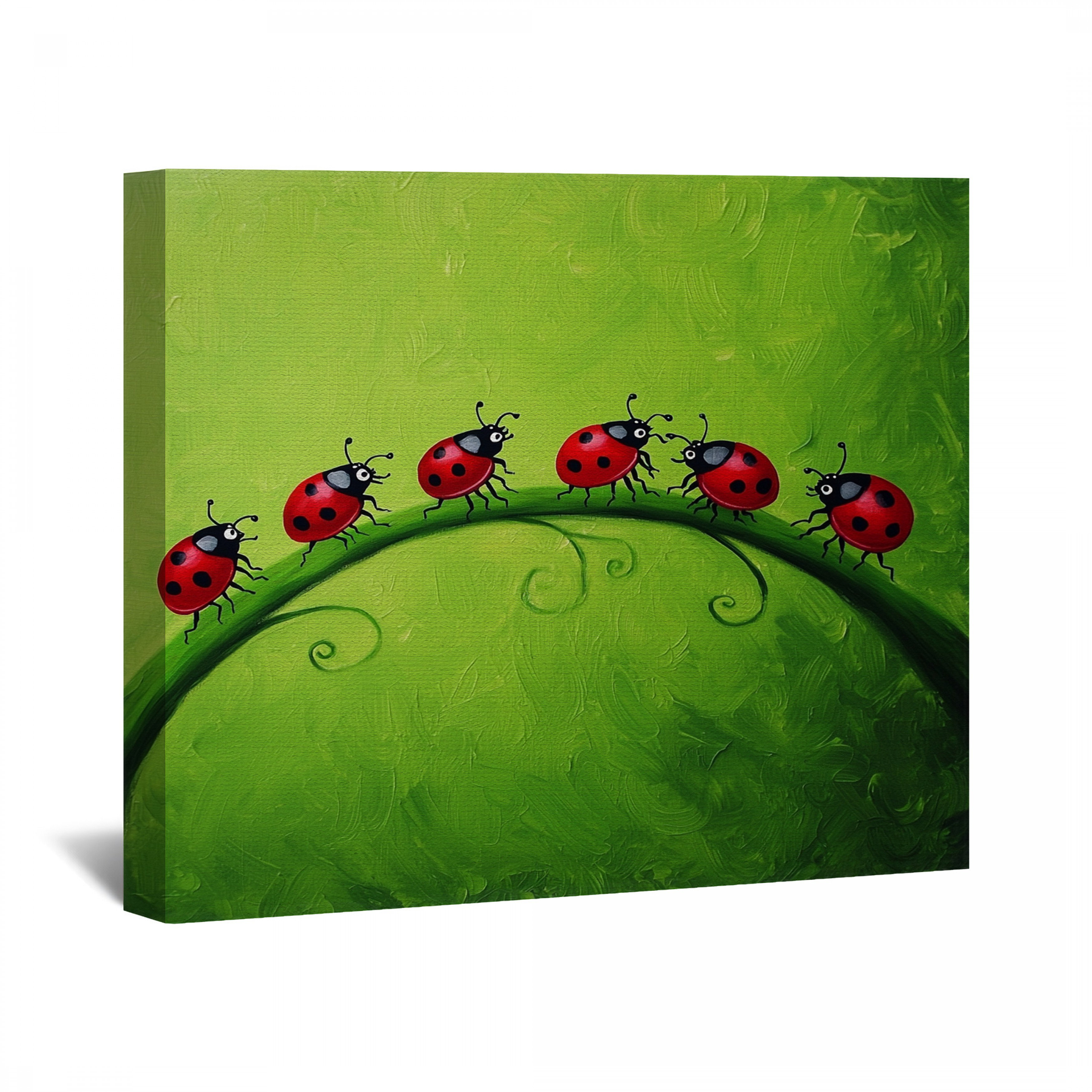 Dakota Fields Ladybugs Canvas Wrap - Animal Wall Decor | Wayfair