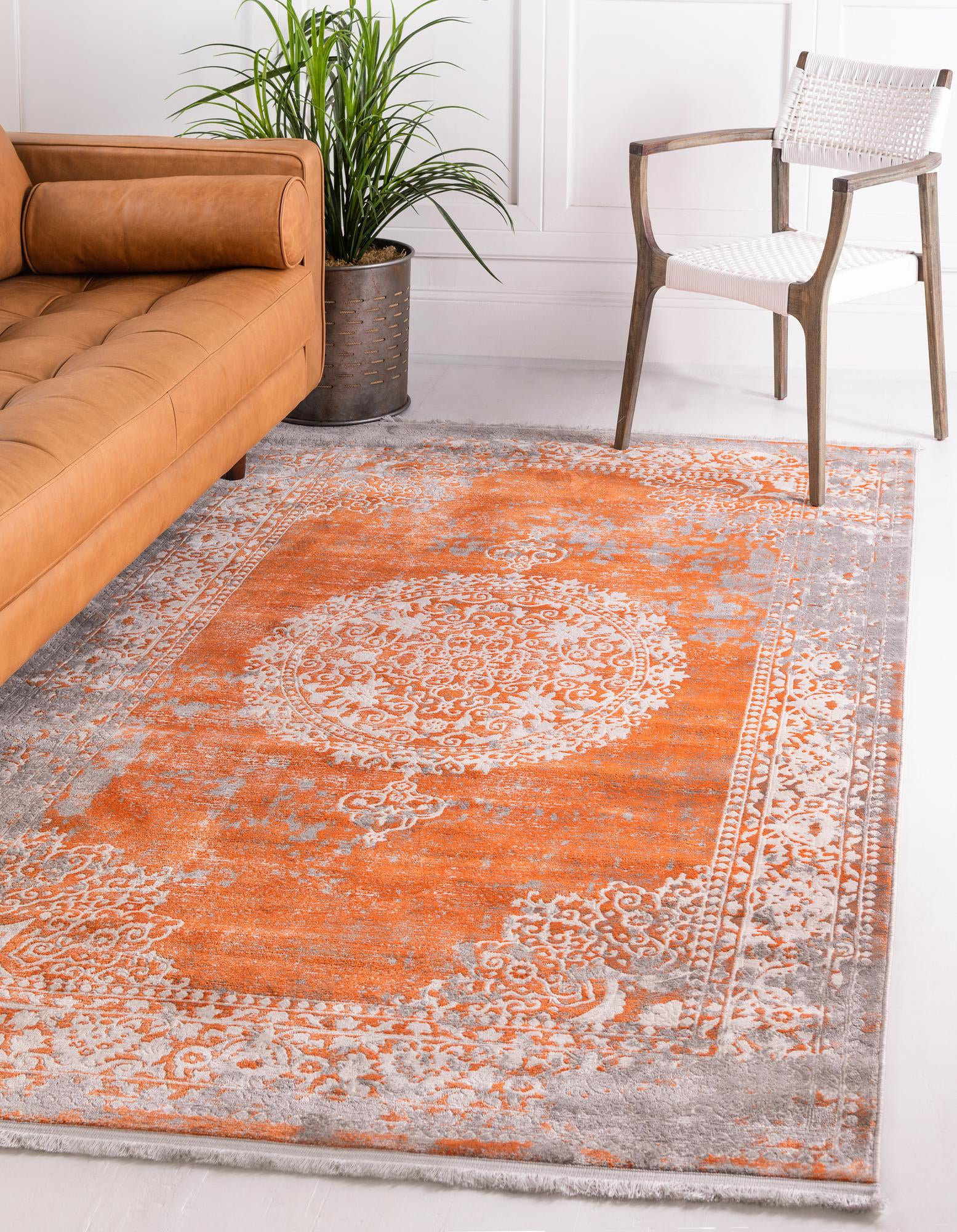Bungalow Rose Monarda Oriental Terracotta Orange Area Rug & Reviews ...