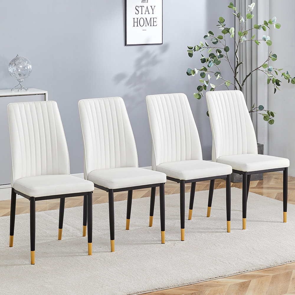 Corrigan Studio Set of 4 Dining Chairs with High Back Seats and Sturdy ...