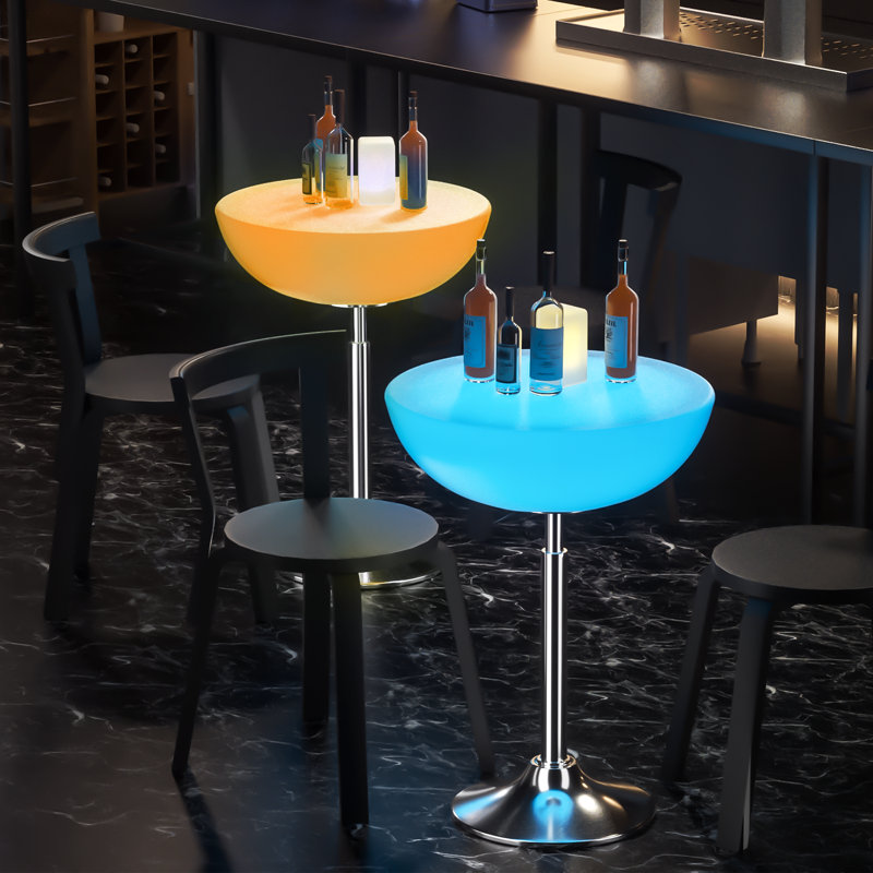 Wrought Studio™ 2 - Person LED Light Up Bar Stool and Table | Wayfair