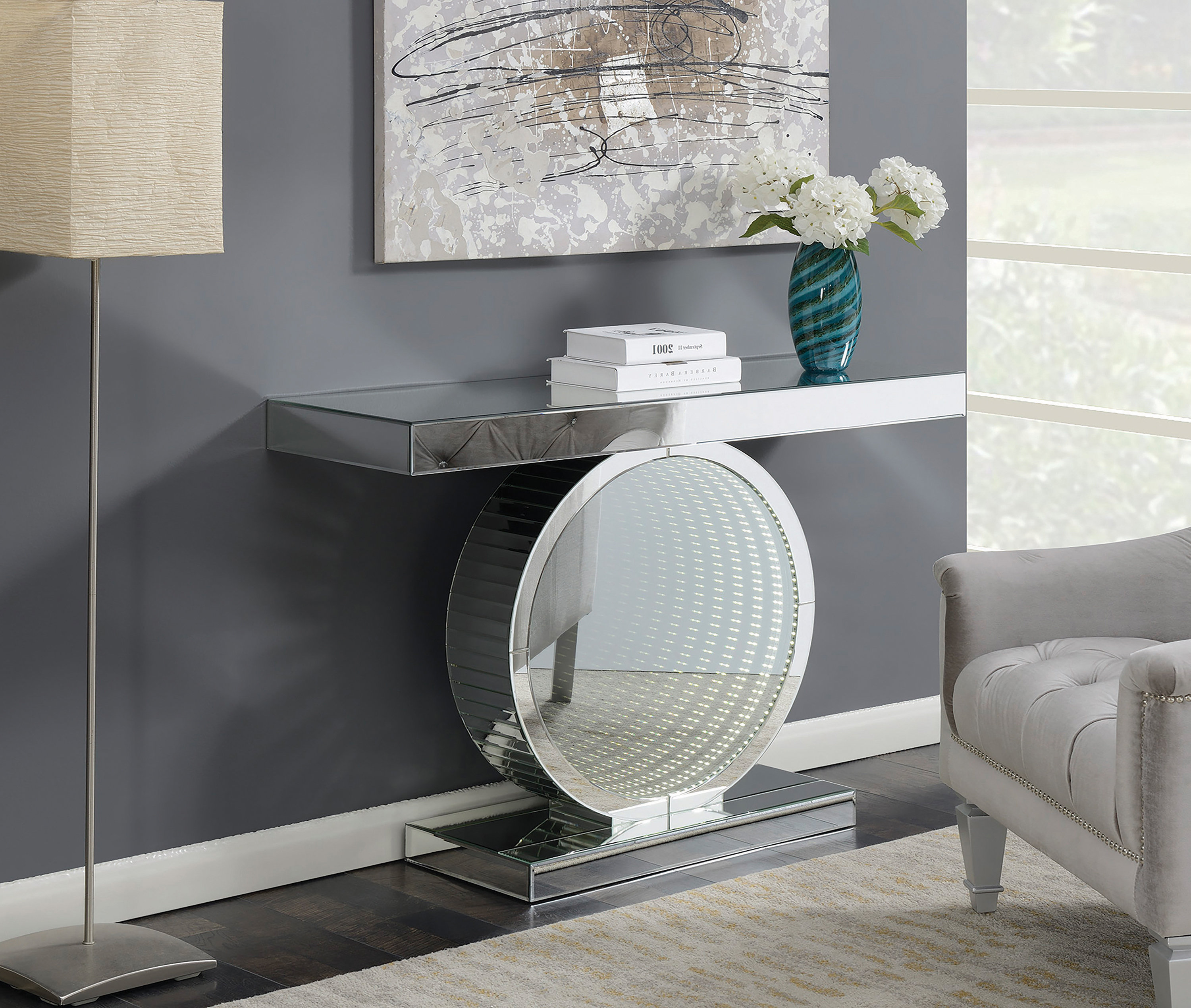 Orren Ellis Benham 47'' Glass Top Console Table - Wayfair Canada