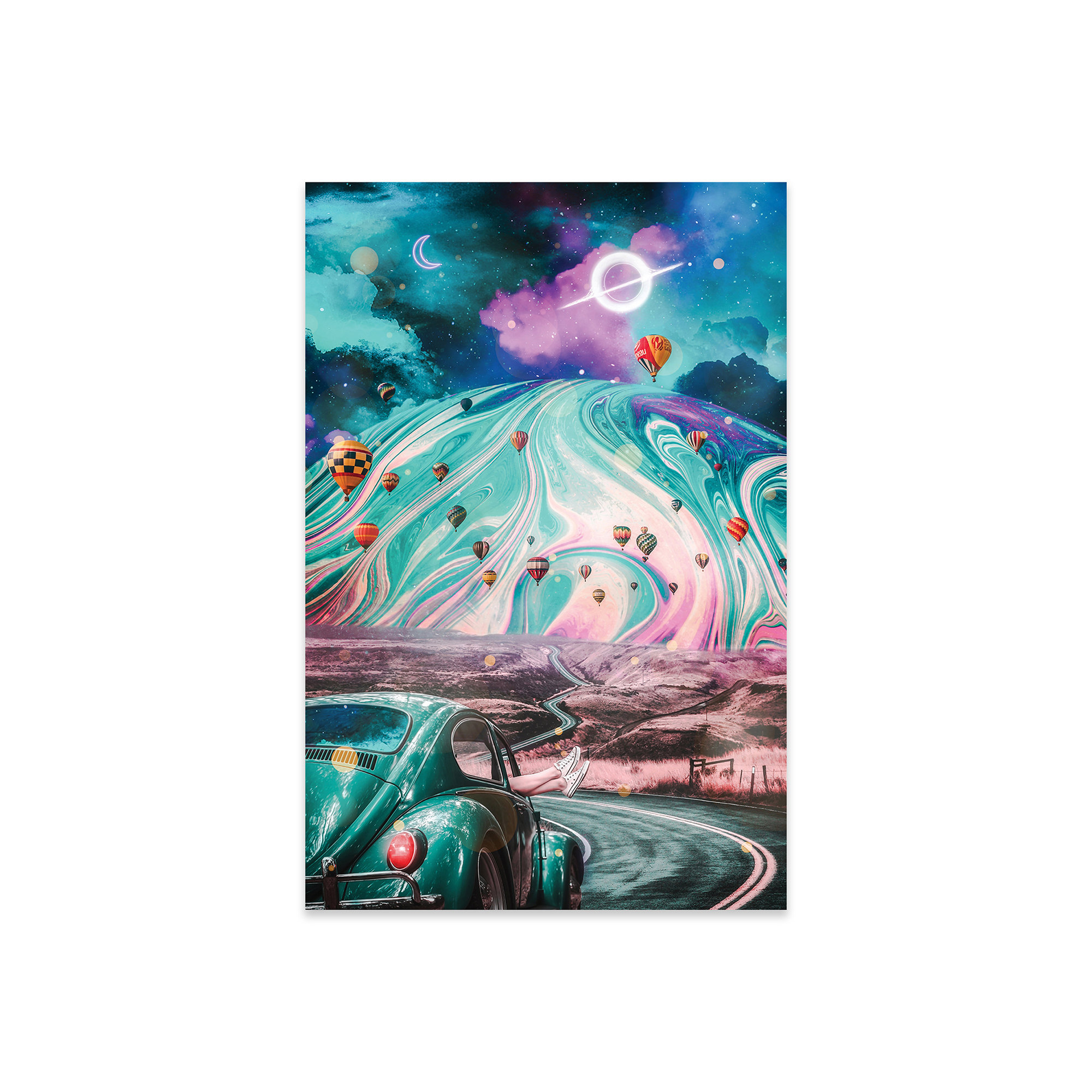 Winston Porter Retro Soap Bubble Road And Black Hole Print On Acrylic ...