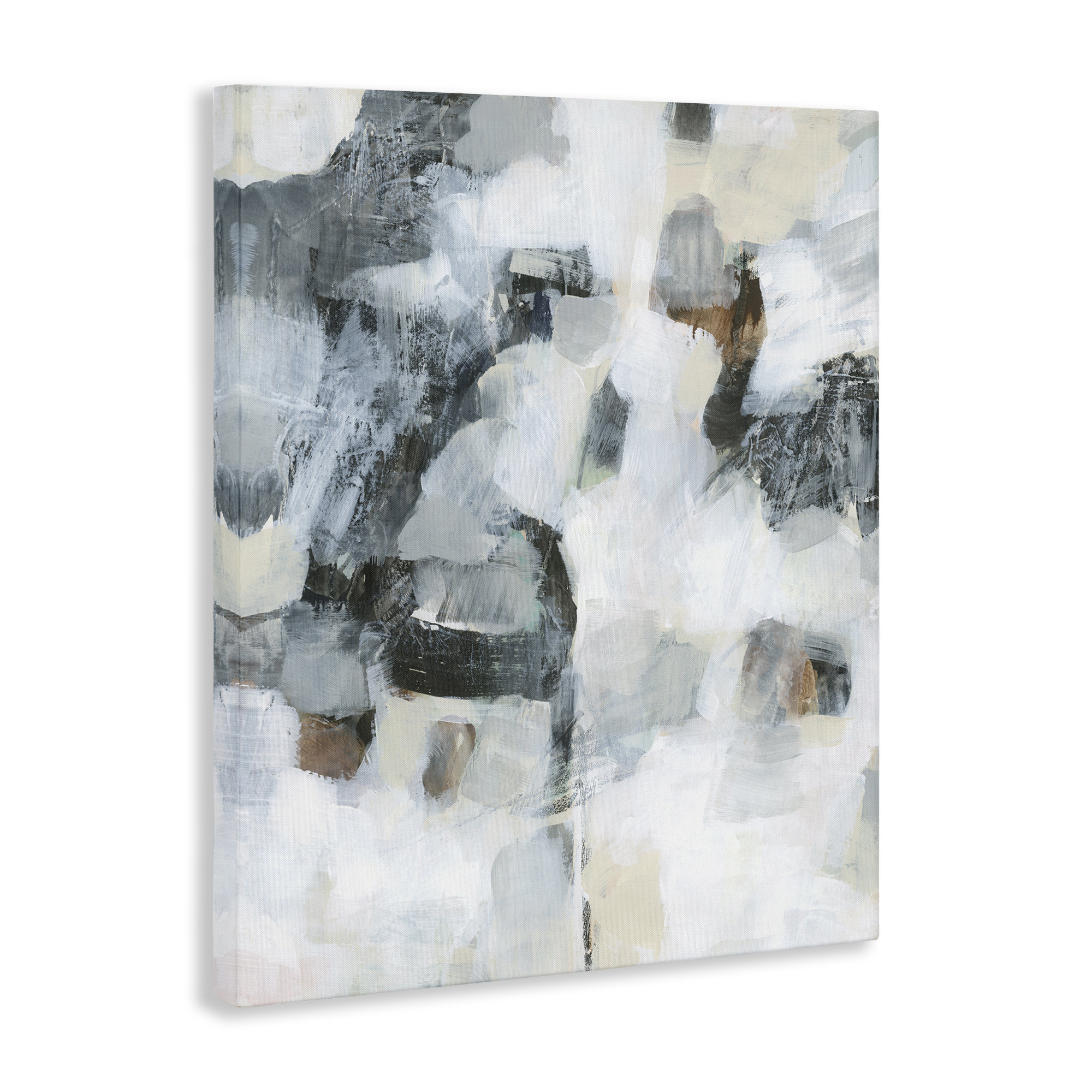 Wrought Studio™ Grey & White Abstract Pattern Canvas Wall Art by ...