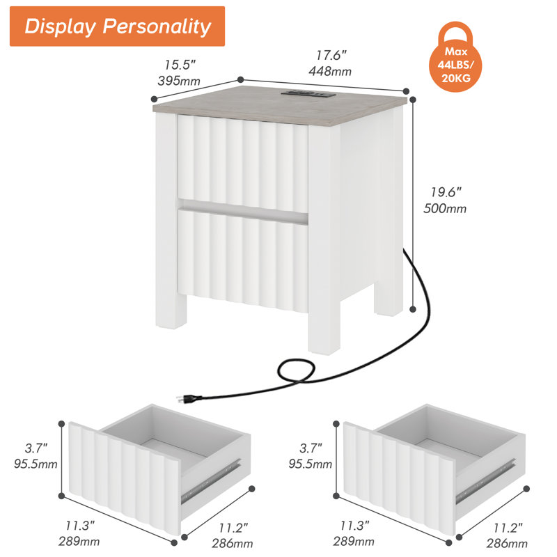 Latitude Run® Brenai 2 - Drawer End Table Set with Storage | Wayfair