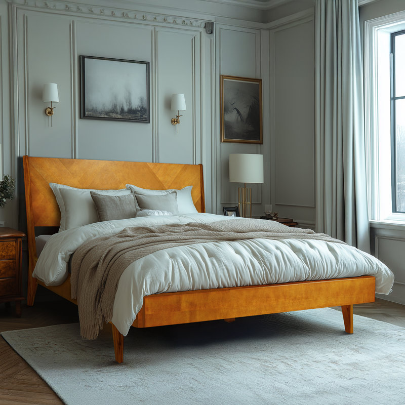 Union Rustic Juliahna Solid Wood Bed Frame with Artistic Patterned ...