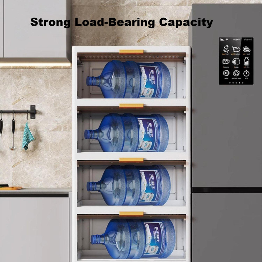 Ebern Designs Side Wide 5-Layers Flip Open Storage Box With Wheels ...