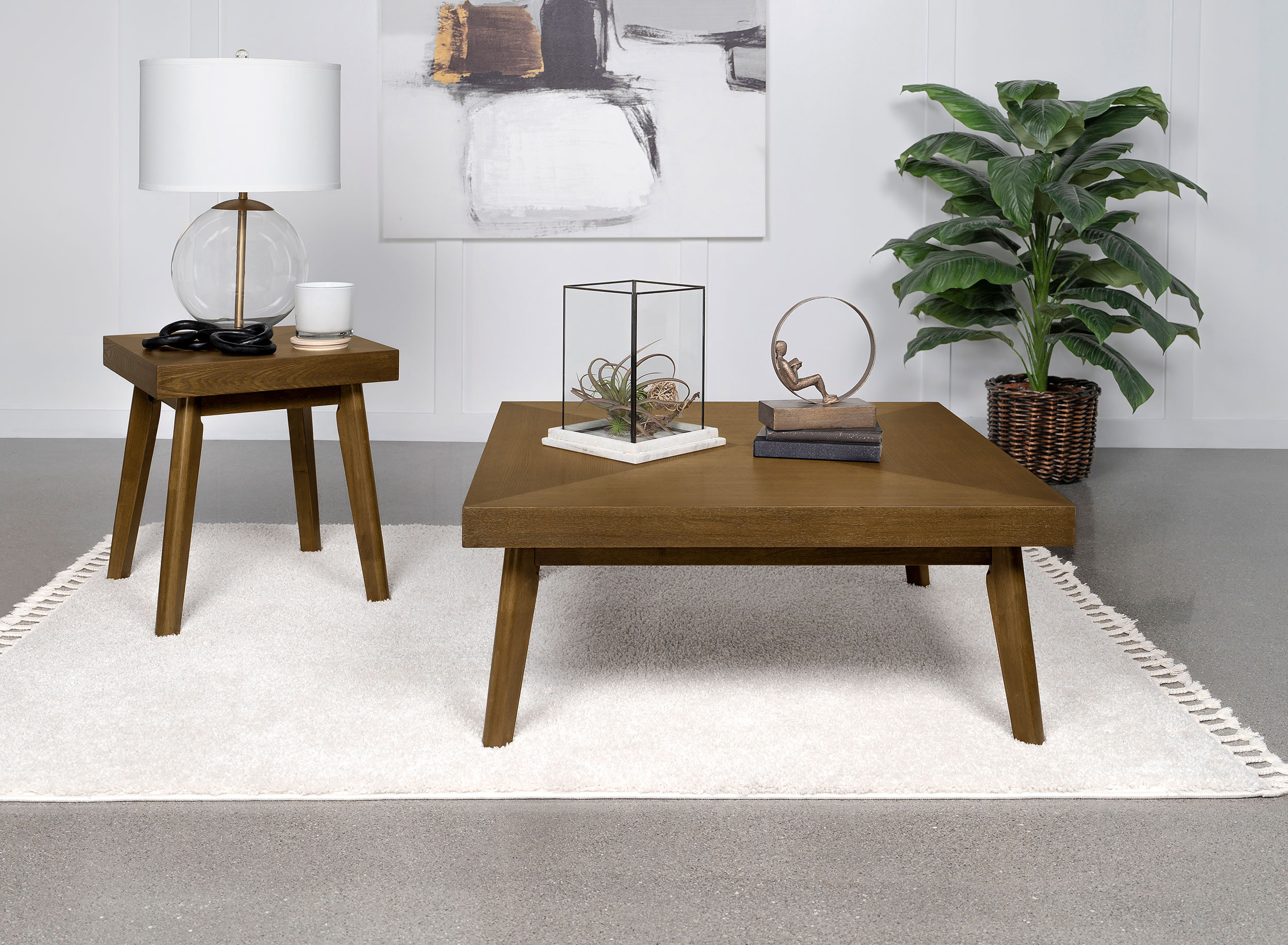 Mercer41 Sessoms Square Coffee And End Table Set Walnut & Reviews | Wayfair