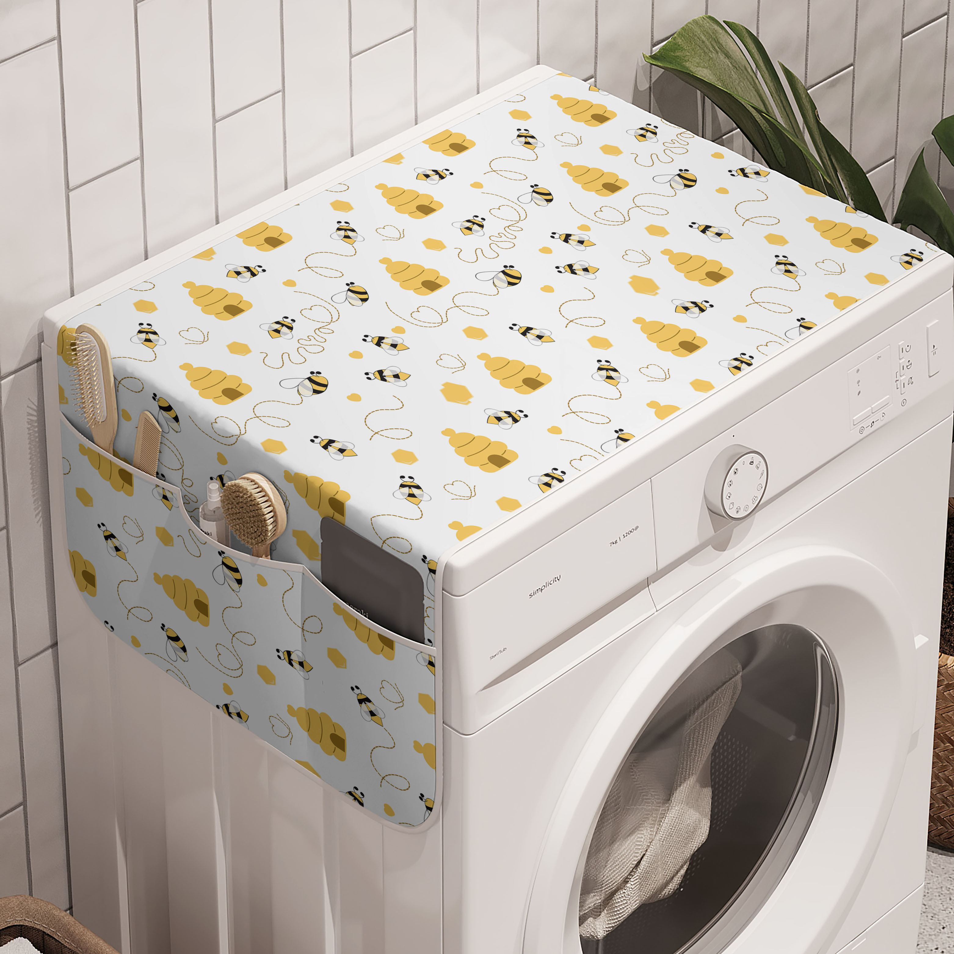 East Urban Home Bee Washing Machine Organizer Pack of 2 47" x 18.5 ...