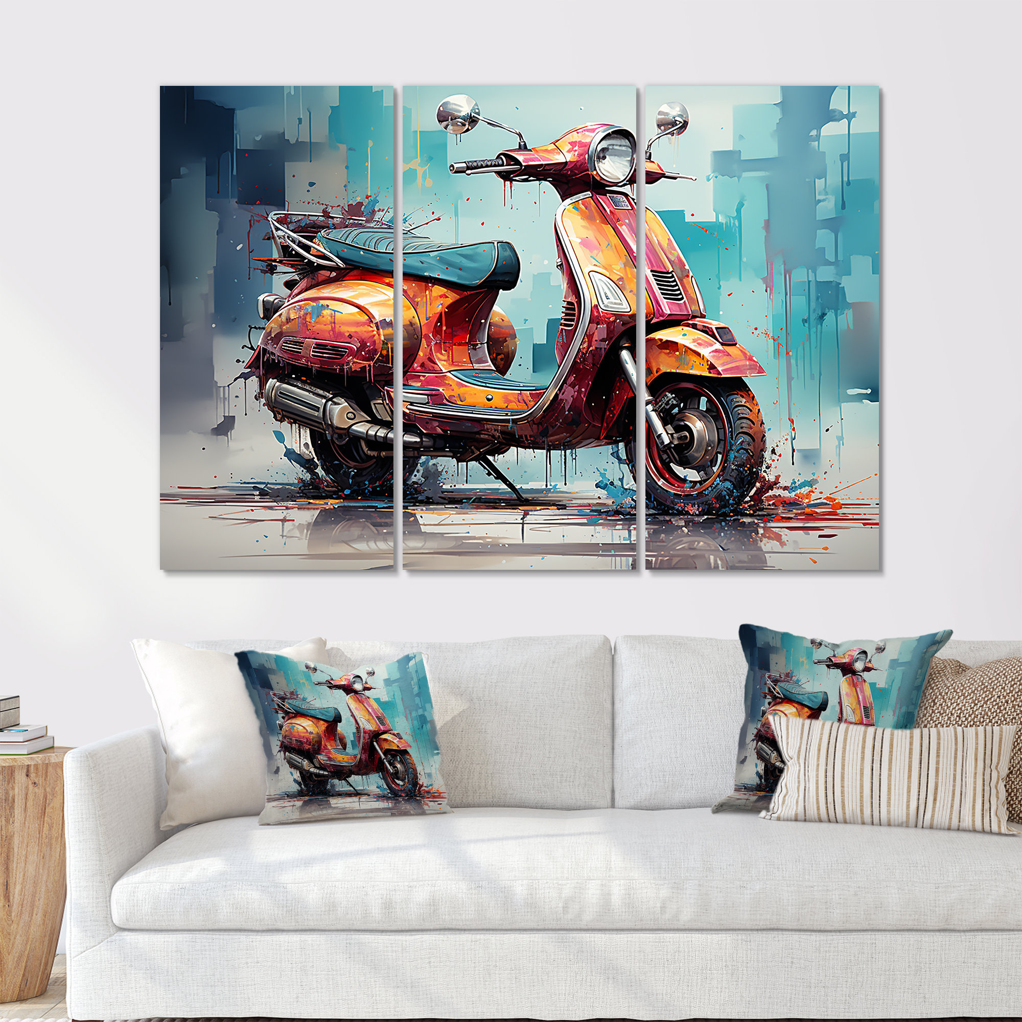 Trent Austin Design® Graffiti Scooter Delight I - Scooter Wall Art Set ...