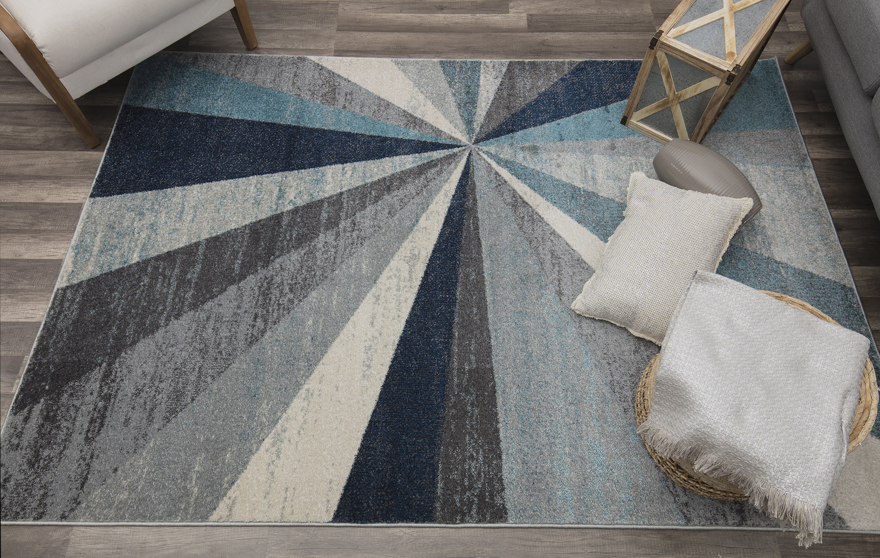 Orren Ellis Kaia Contemporary Hale Blue Area Rug & Reviews | Wayfair