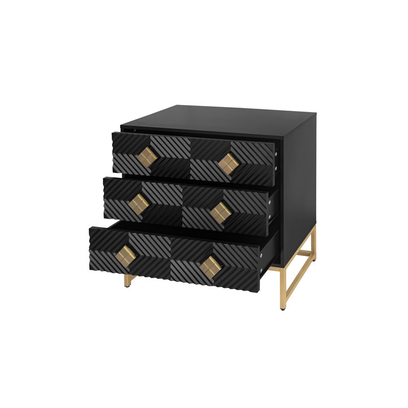 House of Hampton® Huberta 3 Drawer Storage Cabinet | Wayfair