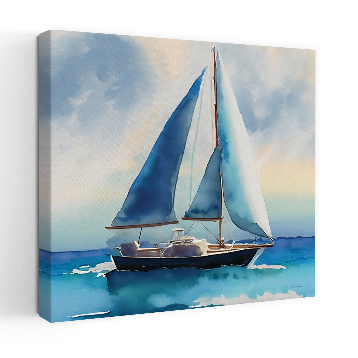 Breakwater Bay Coastal Nautical Moments With Coastal Sailboat Art ...