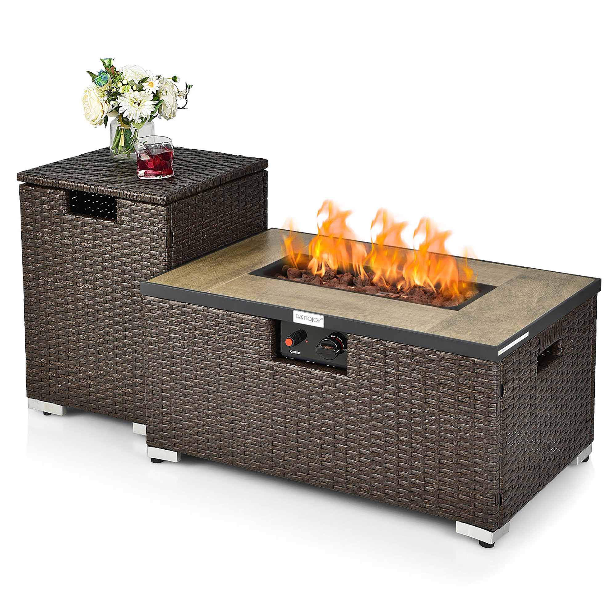 Costway 16" H x 32" W Propane Outdoor Fire Pit Table & Reviews | Wayfair