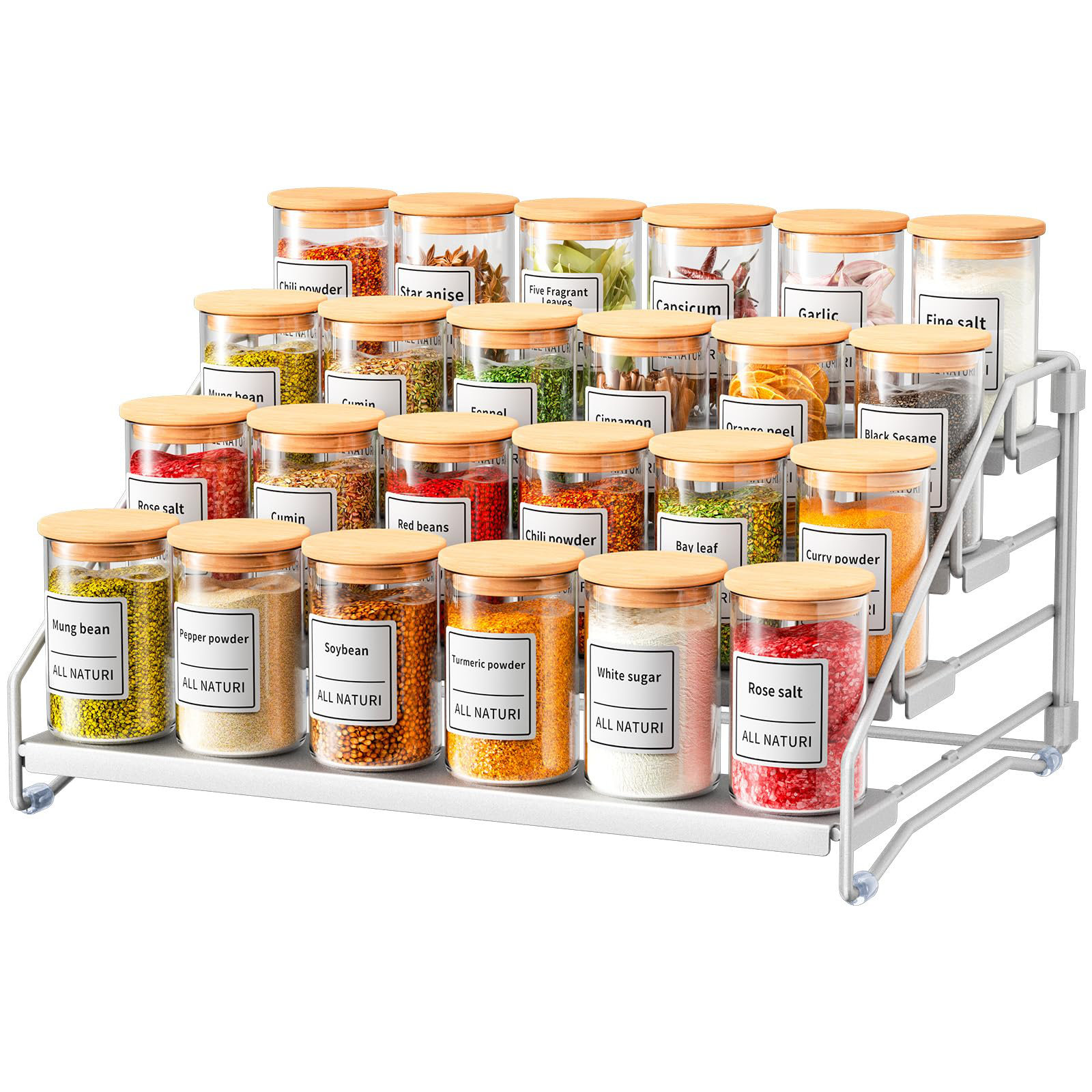 Latitude Run® Cabinet Pantry Spice Rack Organizer, 4 Tier Countertop ...