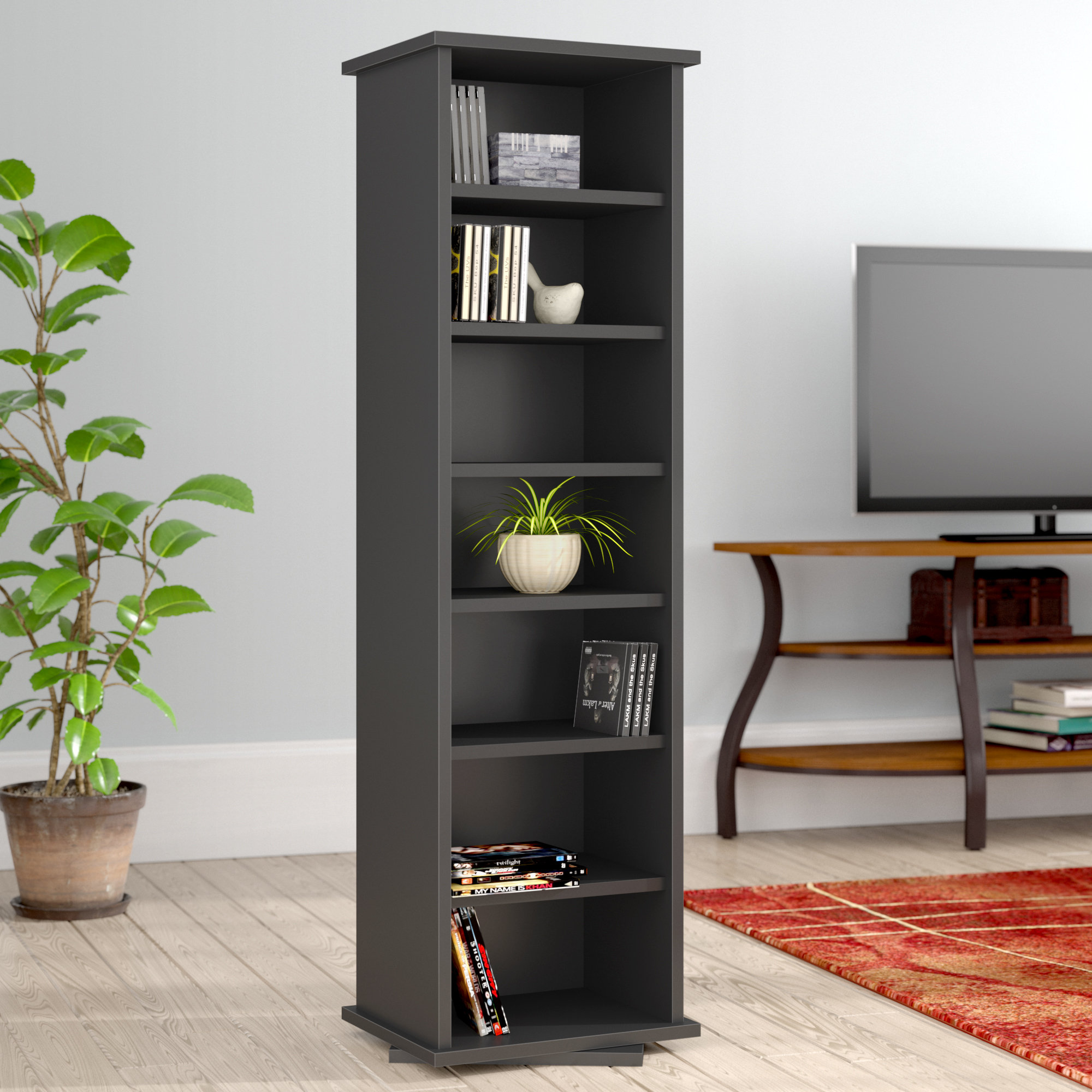 Red Barrel Studio® Cataleya 52.5'' H Revolving Media Tower & Reviews | Wayfair