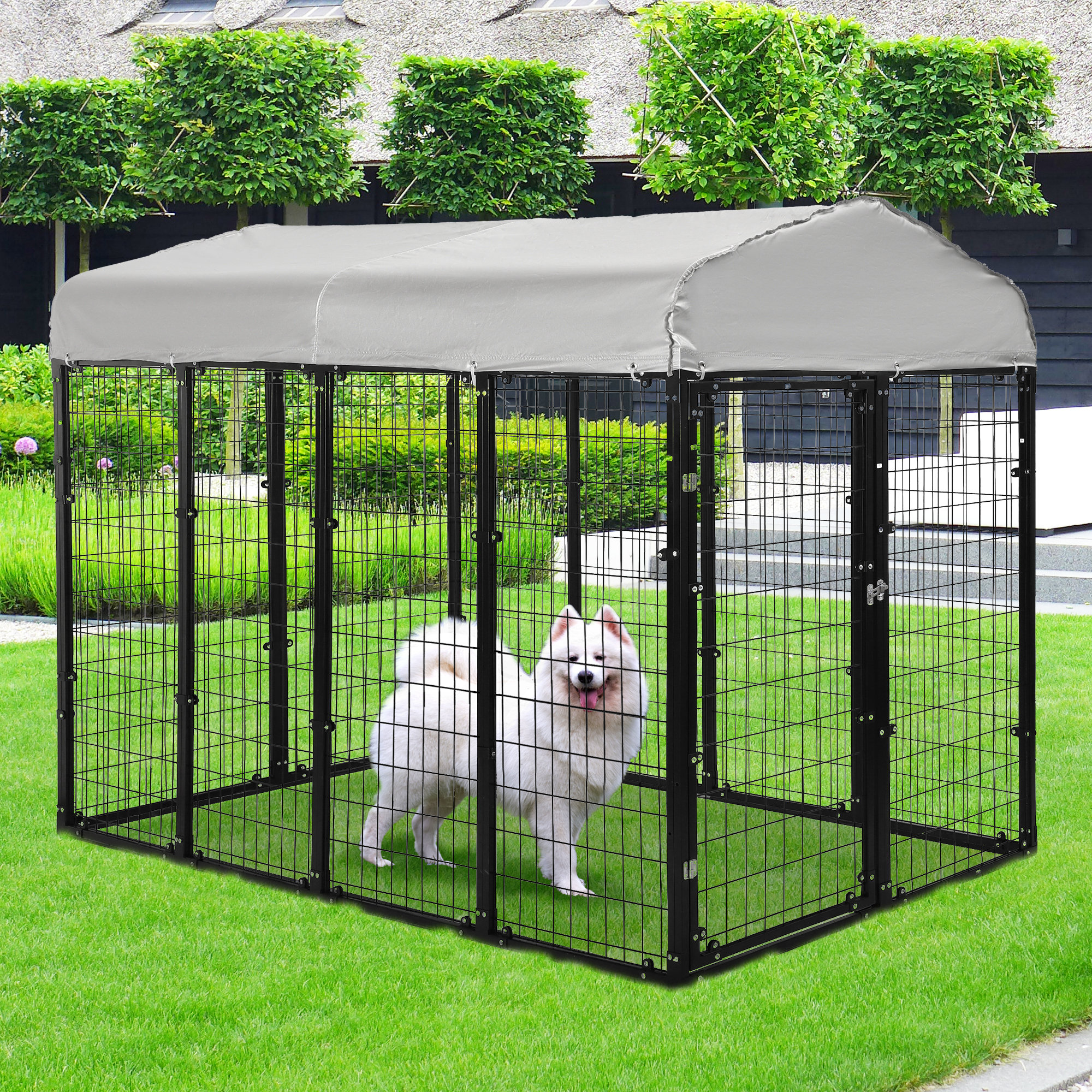 GIODIR 68'' H 12 Panel Iron Yard Kennel | Wayfair