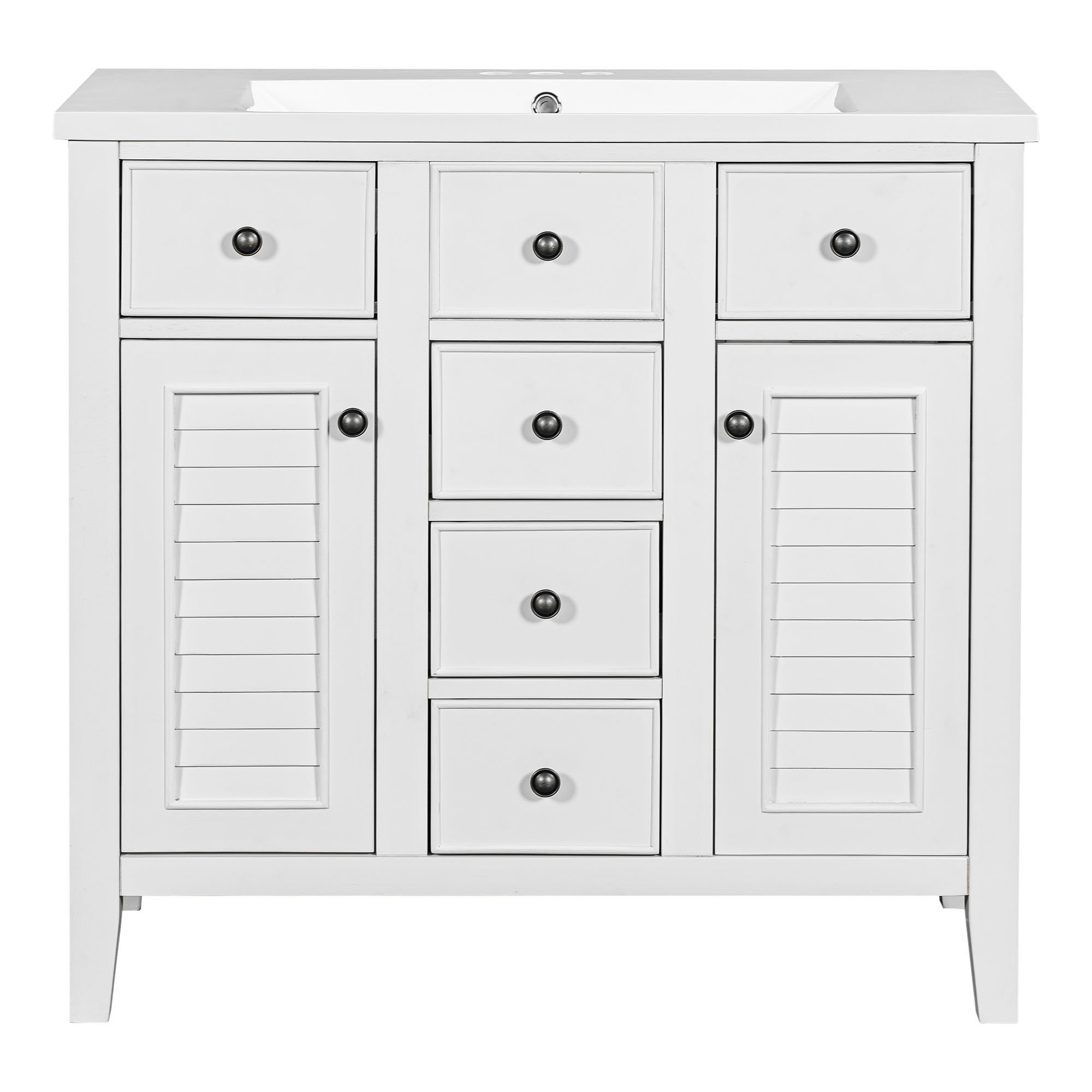 Winston Porter Meuble Lavabo Autoportant Simple Avec Plateau En