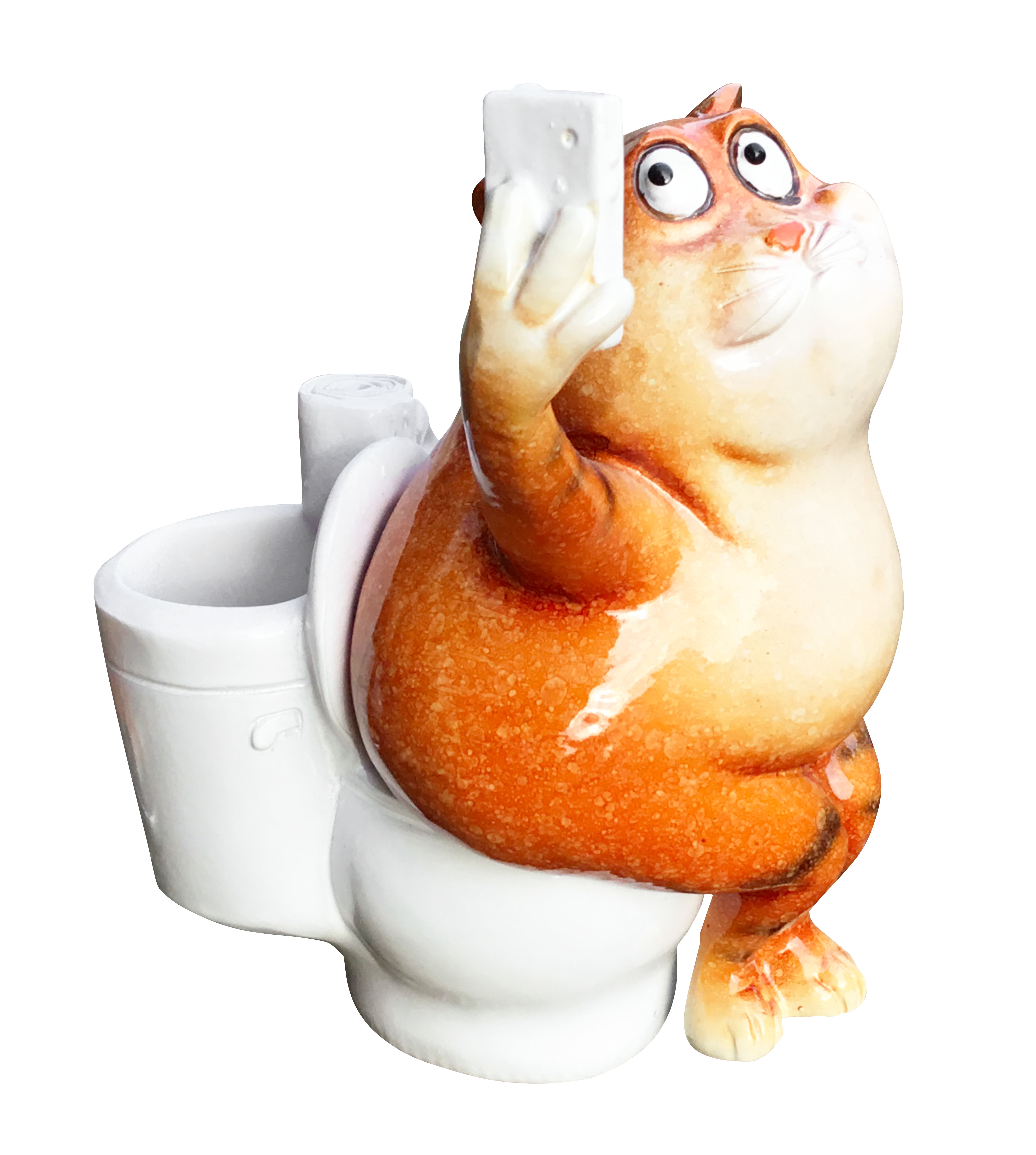 Happy Larry Fat Cat Selfie On Toilet Pen Holder | Wayfair.co.uk