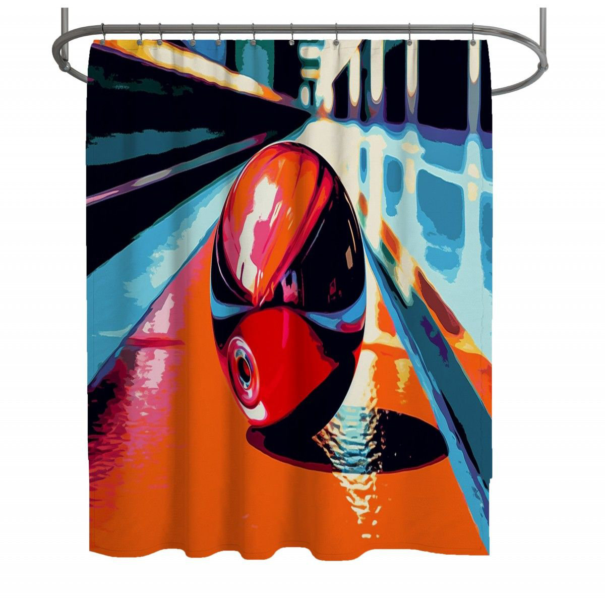 VisionDecor Bowling Shower Curtain - Arcade Bathroom Decor | Wayfair