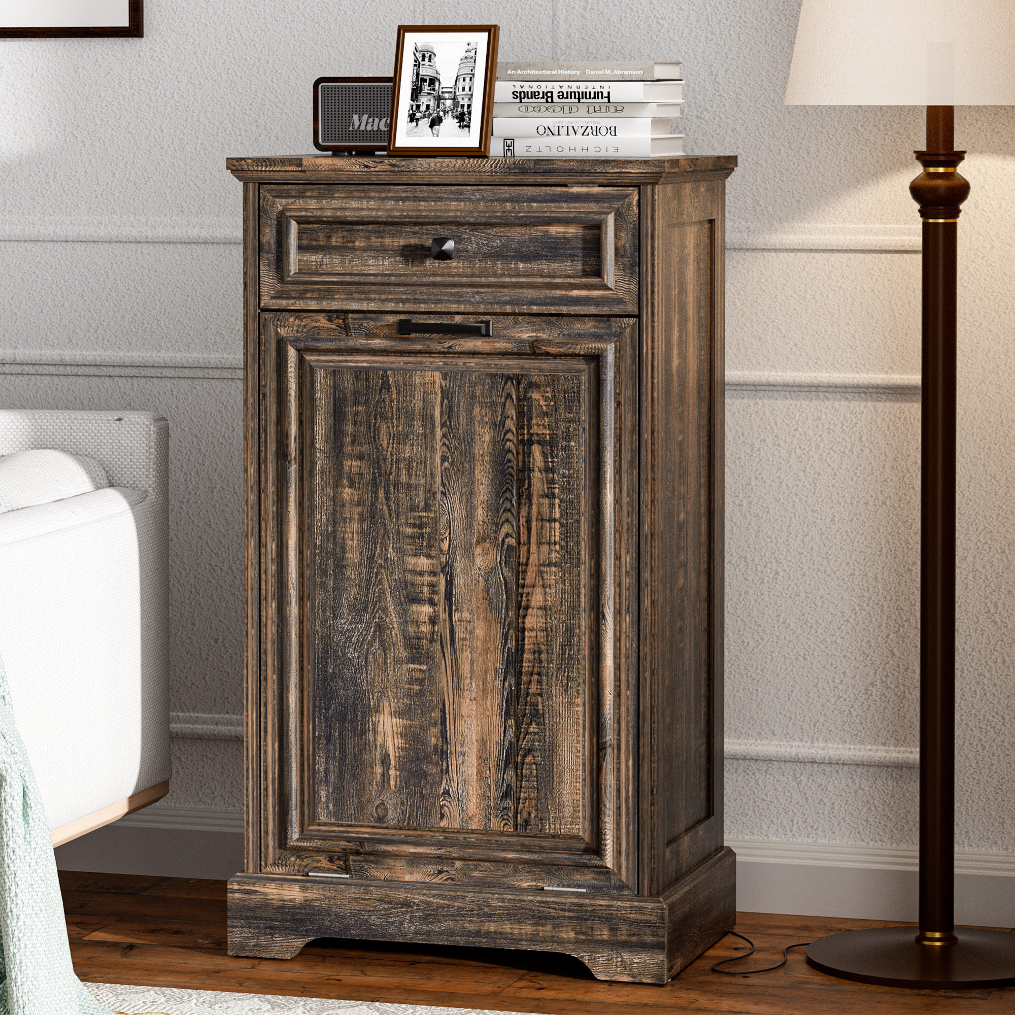 AHB 13 Gallons Tilt Out Trash Cabinet Free Standing Kitchen Trash ...