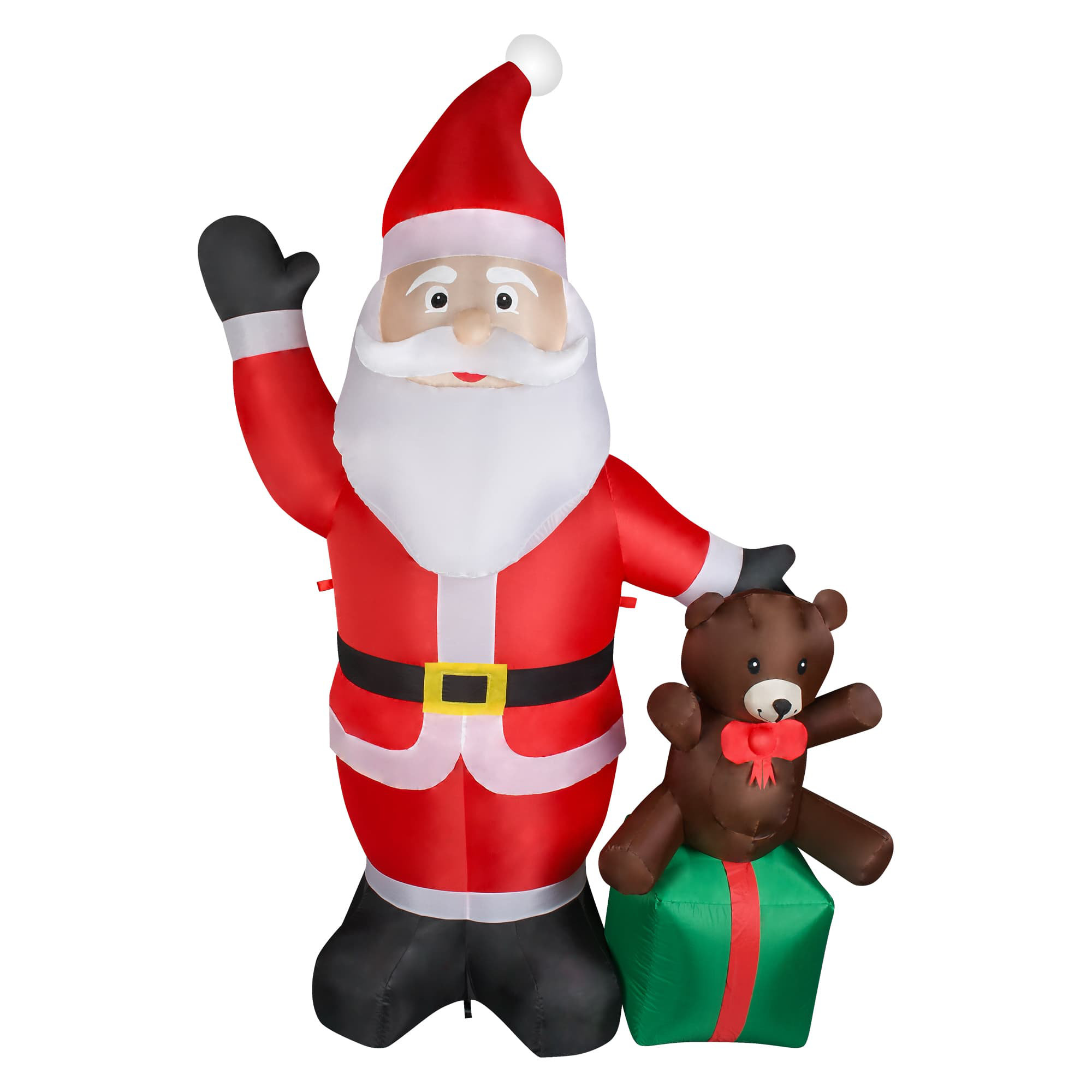 The Holiday Aisle® 8FT LED inflatable Santa Claus with gift box/bear ...