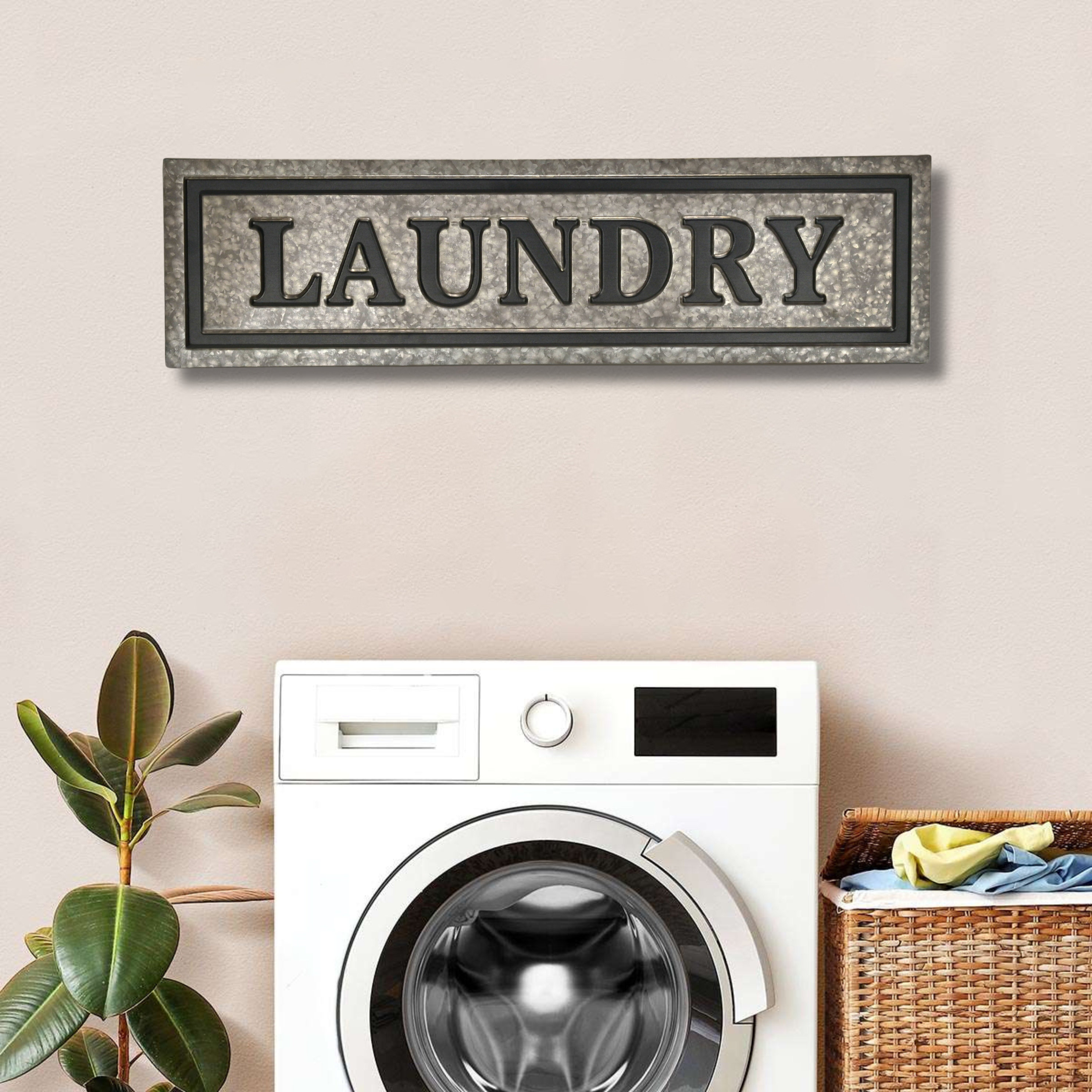 Gracie Oaks The Wording Laundry Galvanized Metal Wall Décor & Reviews ...