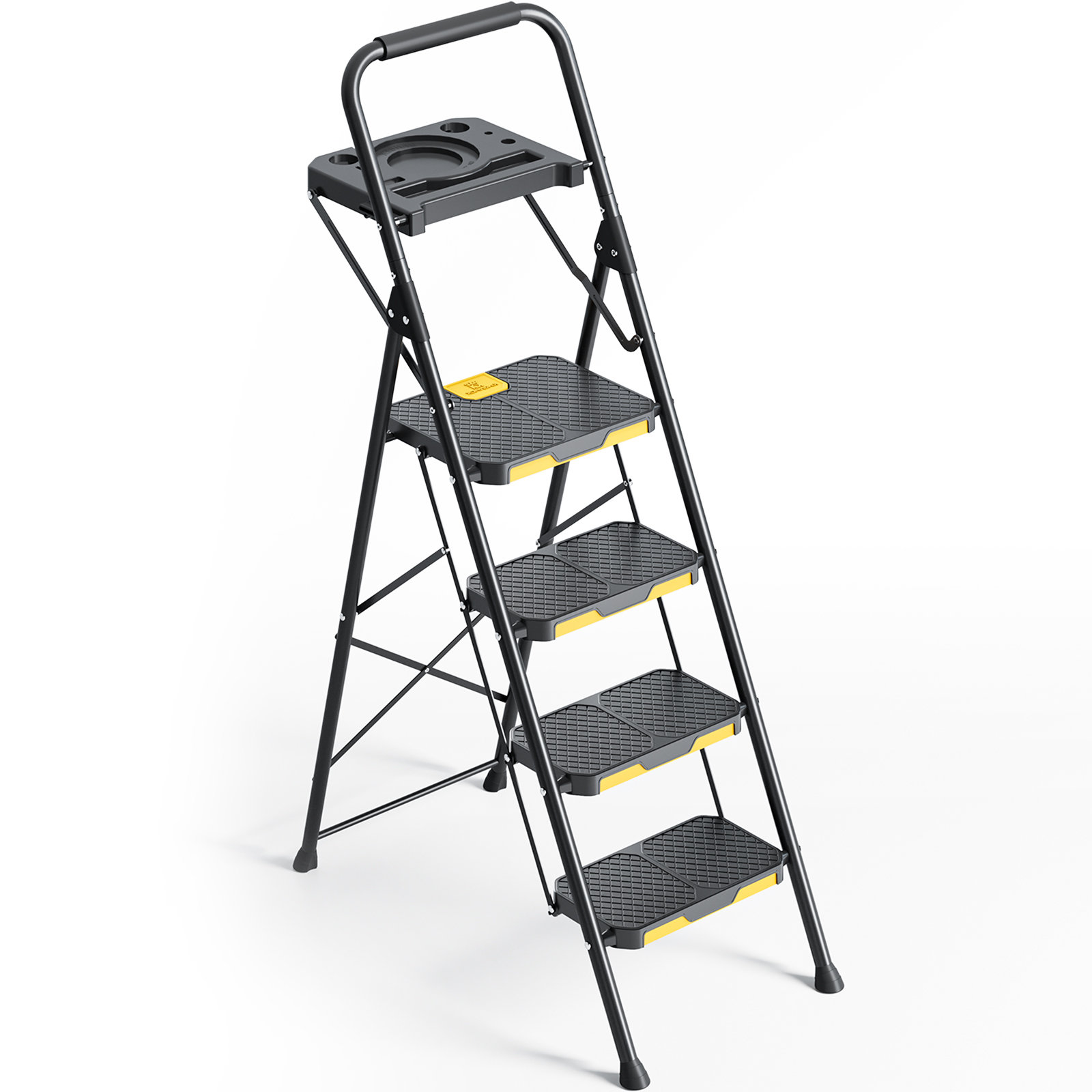 WFX Utility™ 4 Step Ladder with Tool Platform, Folding Step Stool with ...